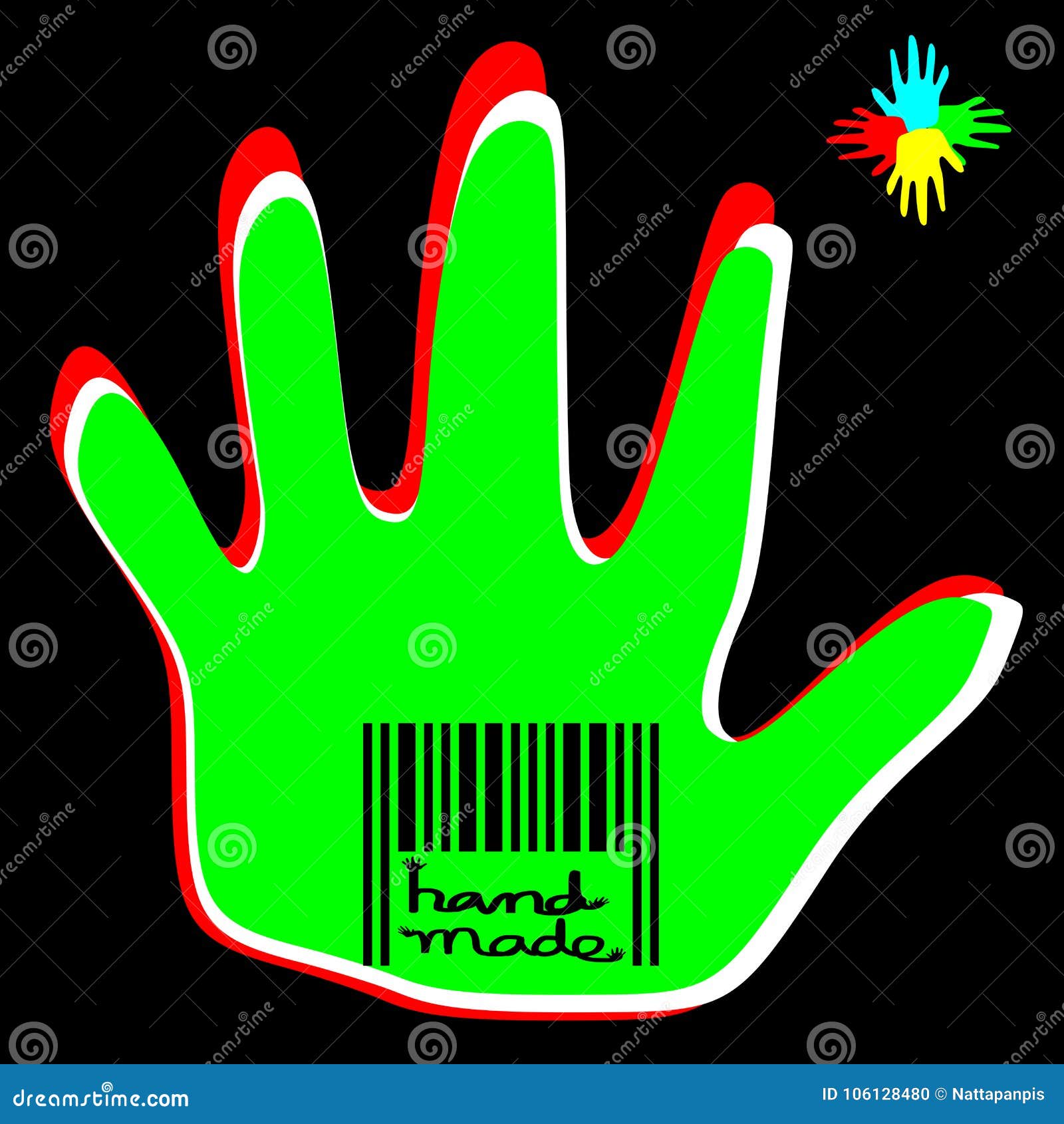 Handmade Symbol and Bar Code, Stock Vector - Illustration of handmade ...