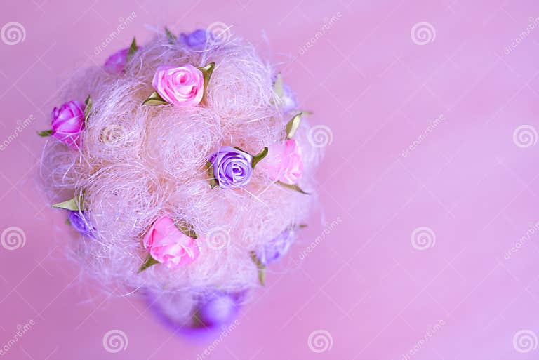 Handmade Topiary Pink, Top View, Copy Space Stock Image - Image of ...