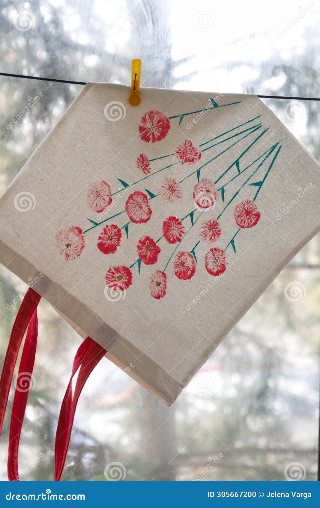 Handmade tote bag hanging stock photo. Image of handmade - 305667200