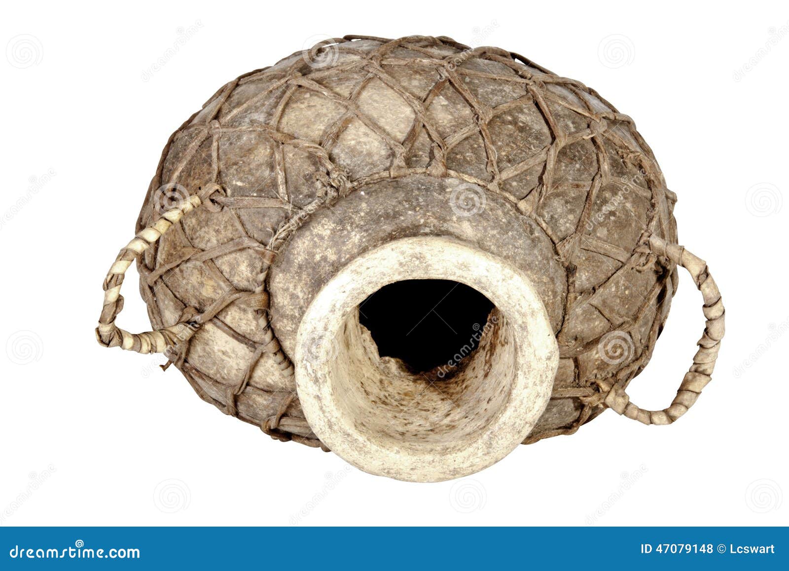 Handmade Traditional African Pot with Woven Net Covering Stock Photo ...