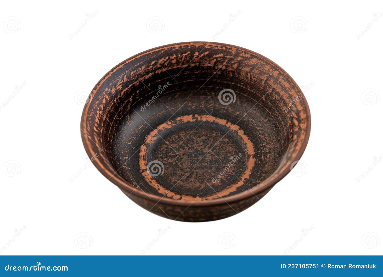 Handmade Traditional Brown Clay Plate Isolated Stock Image - Image of ...