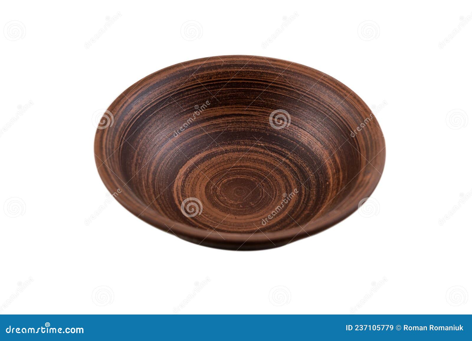 Handmade Traditional Brown Clay Plate Isolated Stock Image - Image of ...