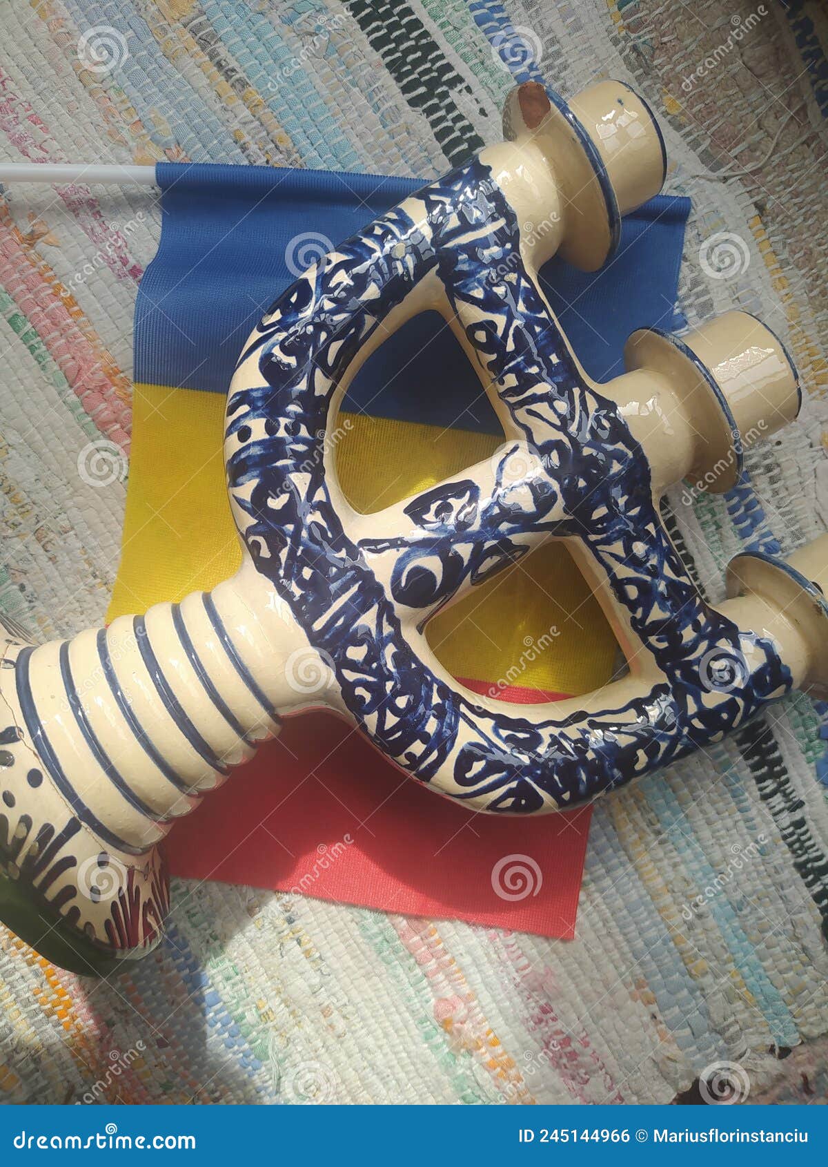 Handmade Traditional Romanian Objects Placed on the Romanian Flag and ...