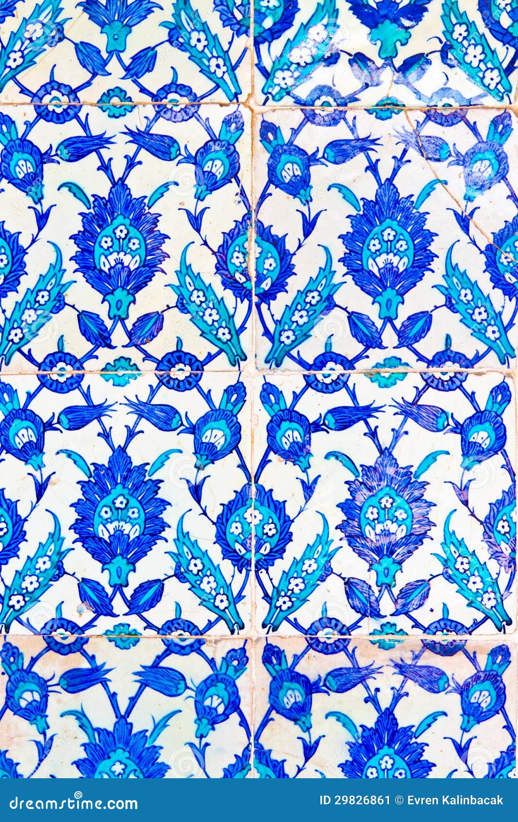Handmade Turkish Blue Tile stock image. Image of floral - 29826861