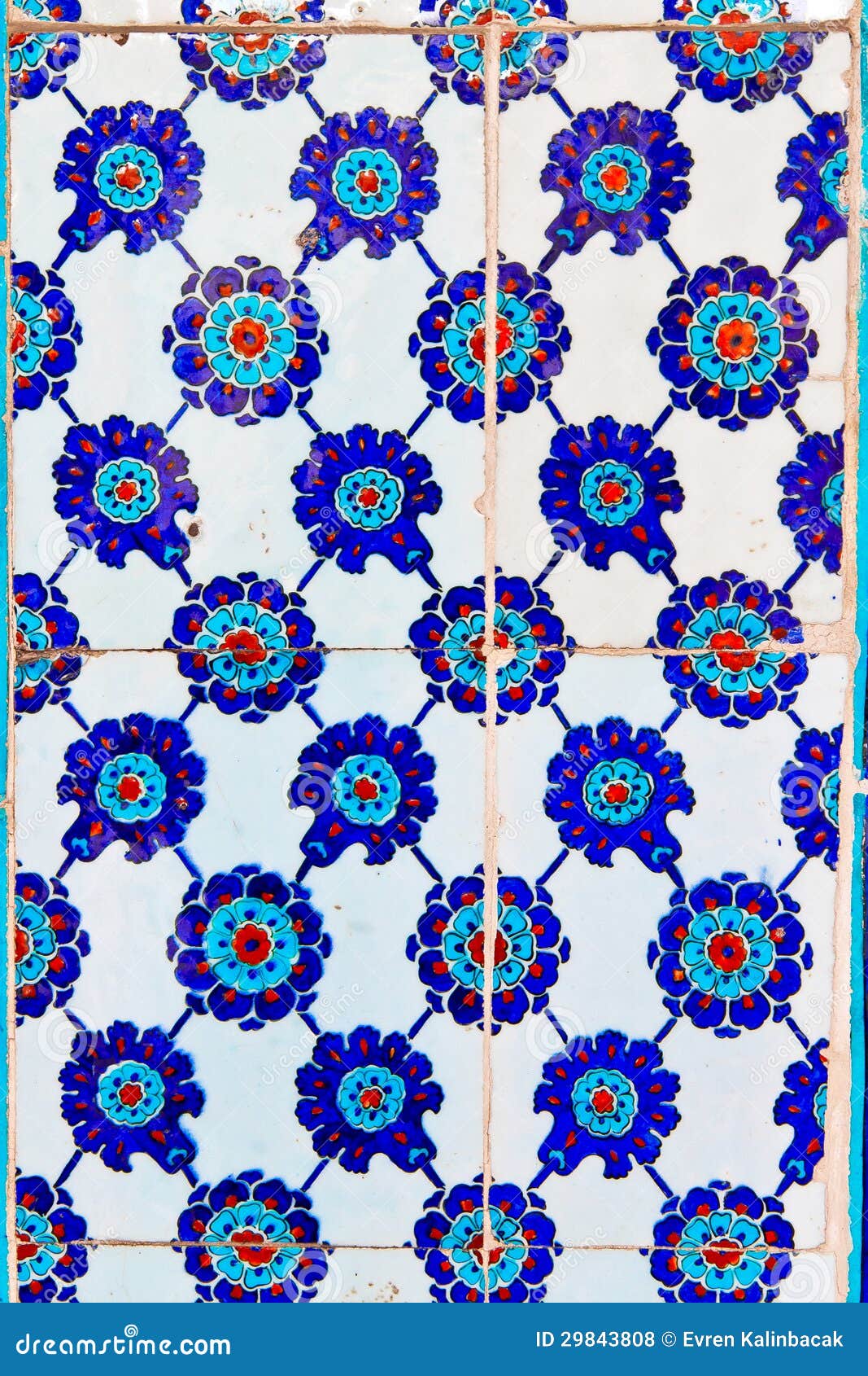Handmade Turkish Blue Tile stock photo. Image of design - 29843808