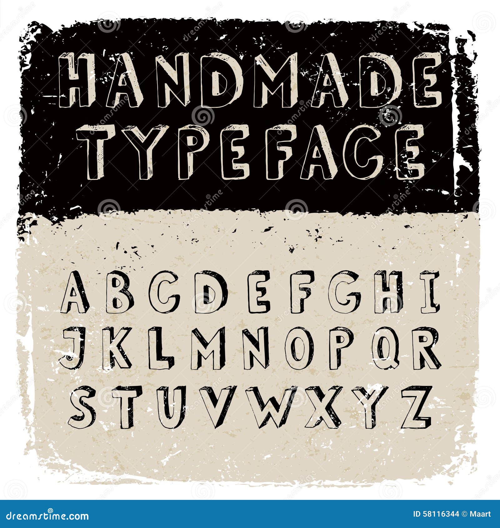 Handmade typeface stock vector. Illustration of mark - 58116344