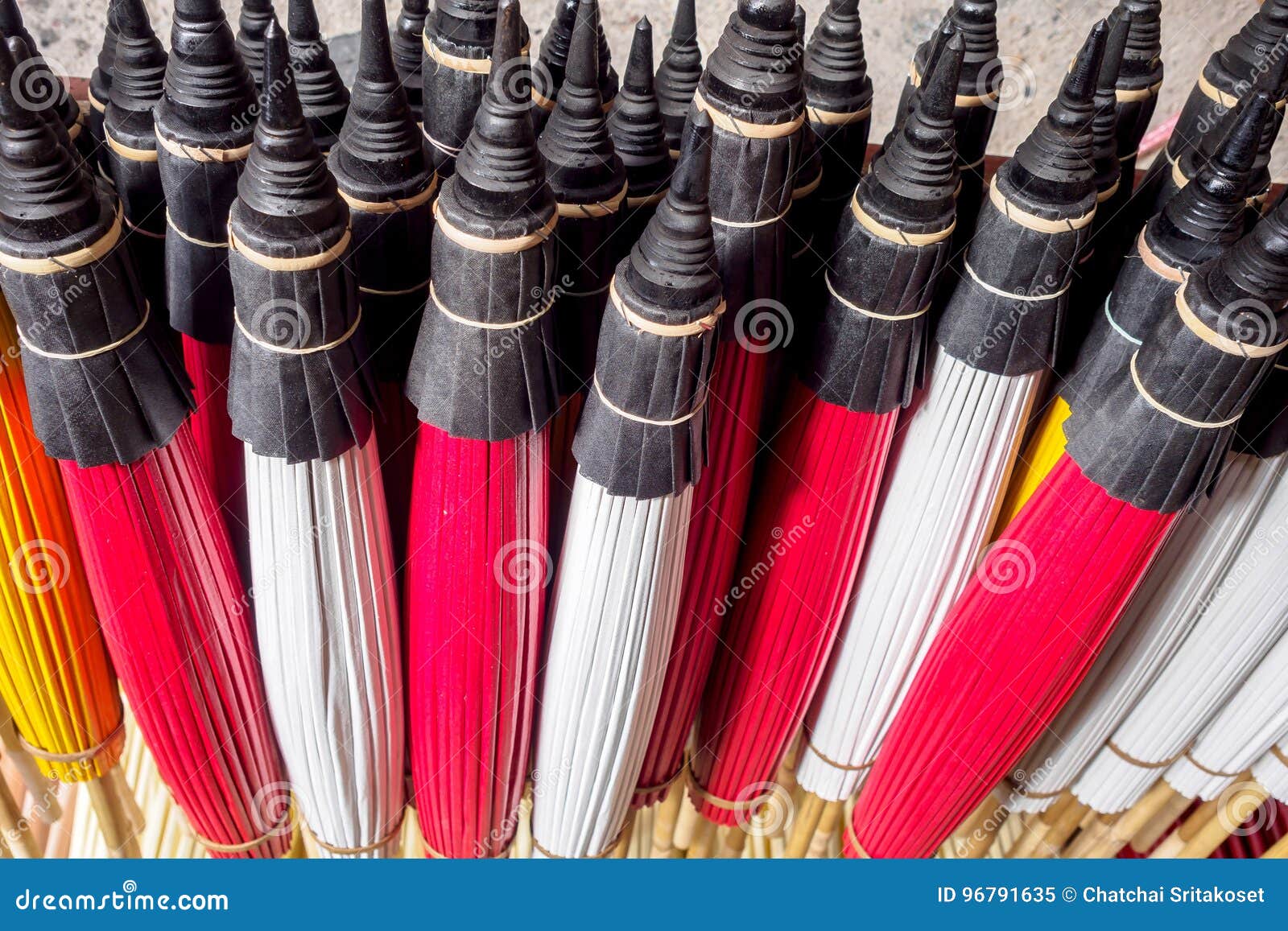 Handmade Umbrella Making Process in North of Thailand Stock Image ...