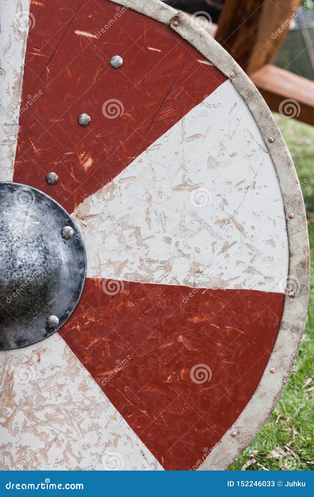 Handmade Viking Shield Worn in Use Stock Image - Image of white, viking ...