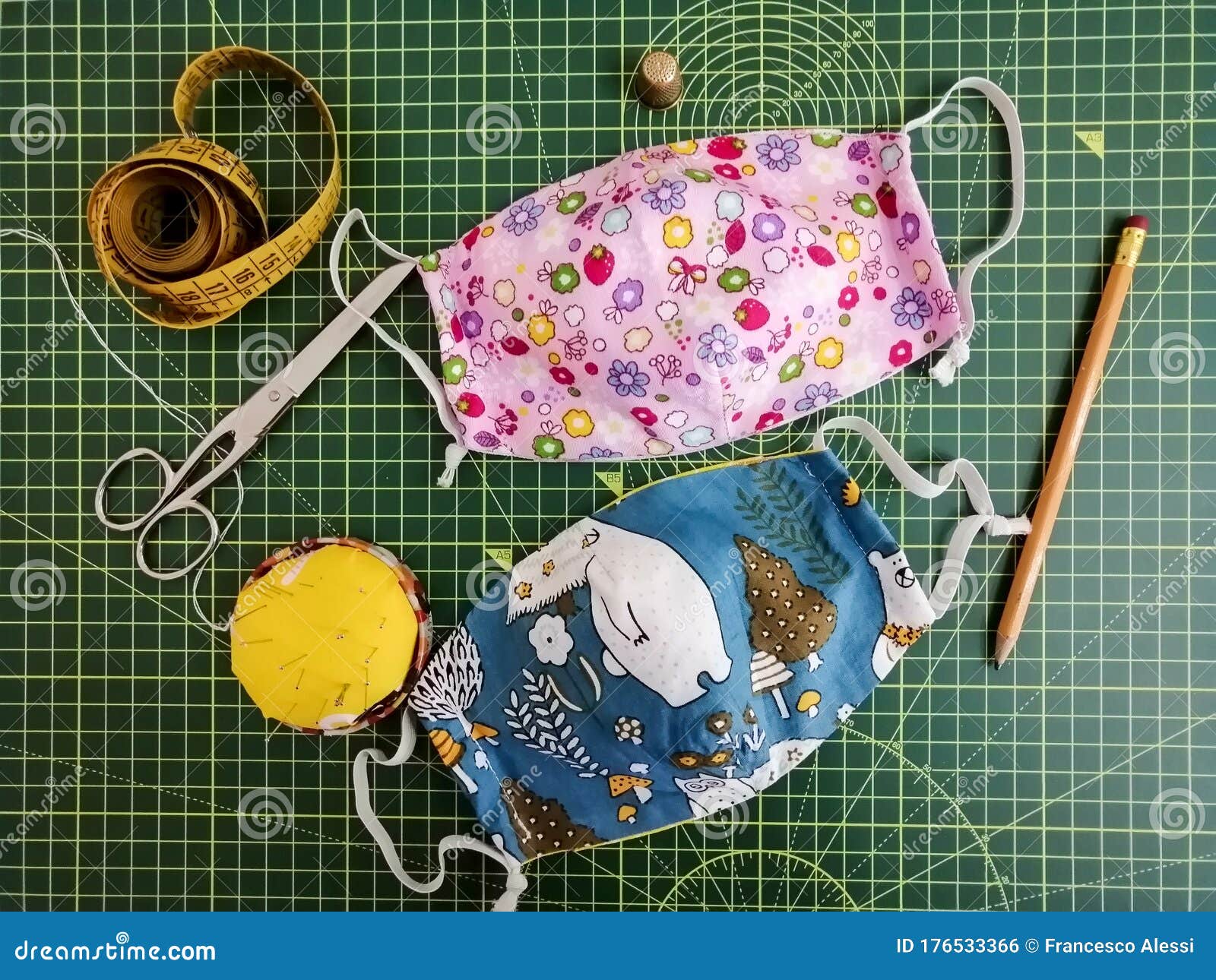 Handmade virus mask stock photo. Image of measuring - 176533366