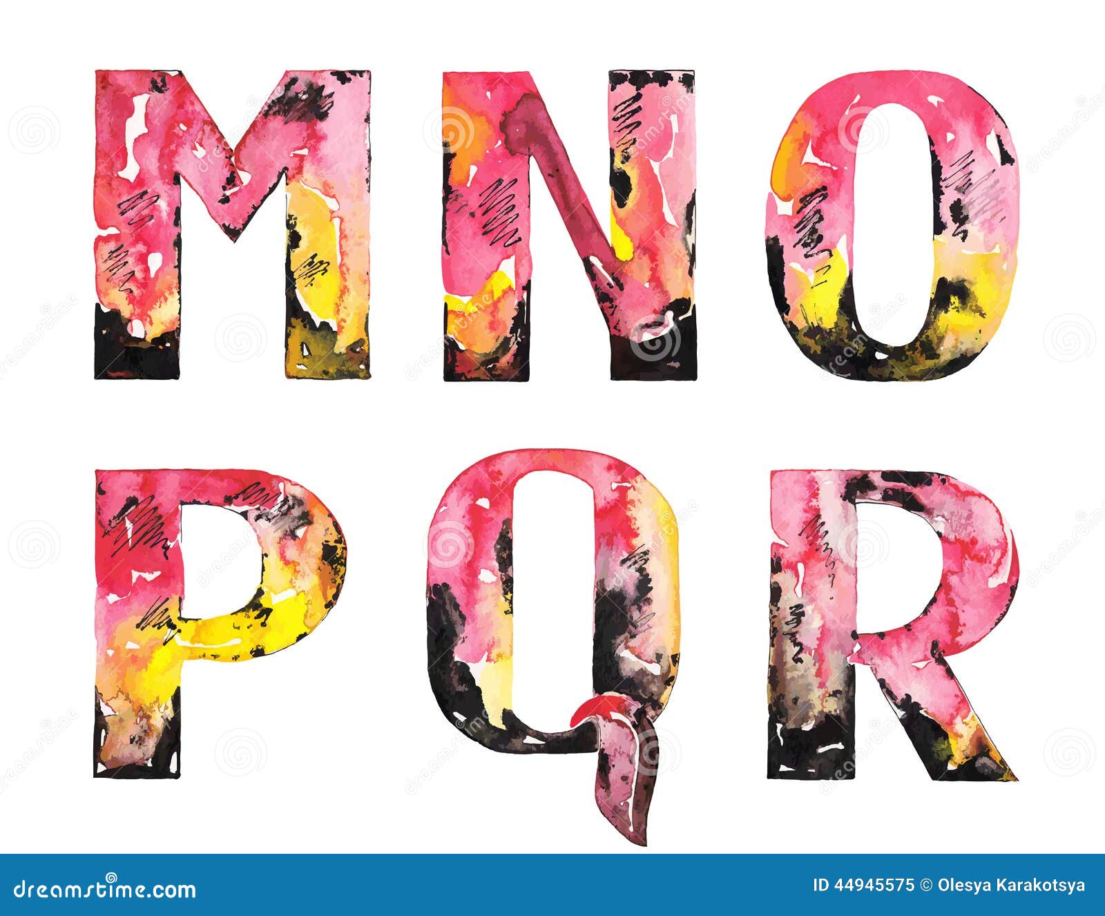 Handmade Watercolor Alphabet Design Stock Vector - Illustration of ...