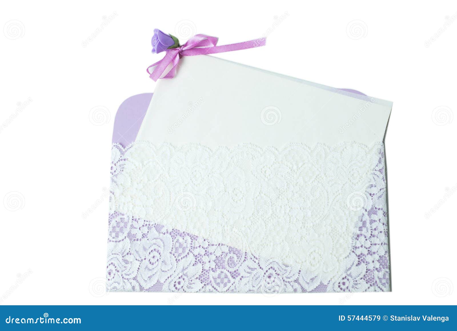 Handmade Wedding Card on a White Background Stock Image - Image of ...