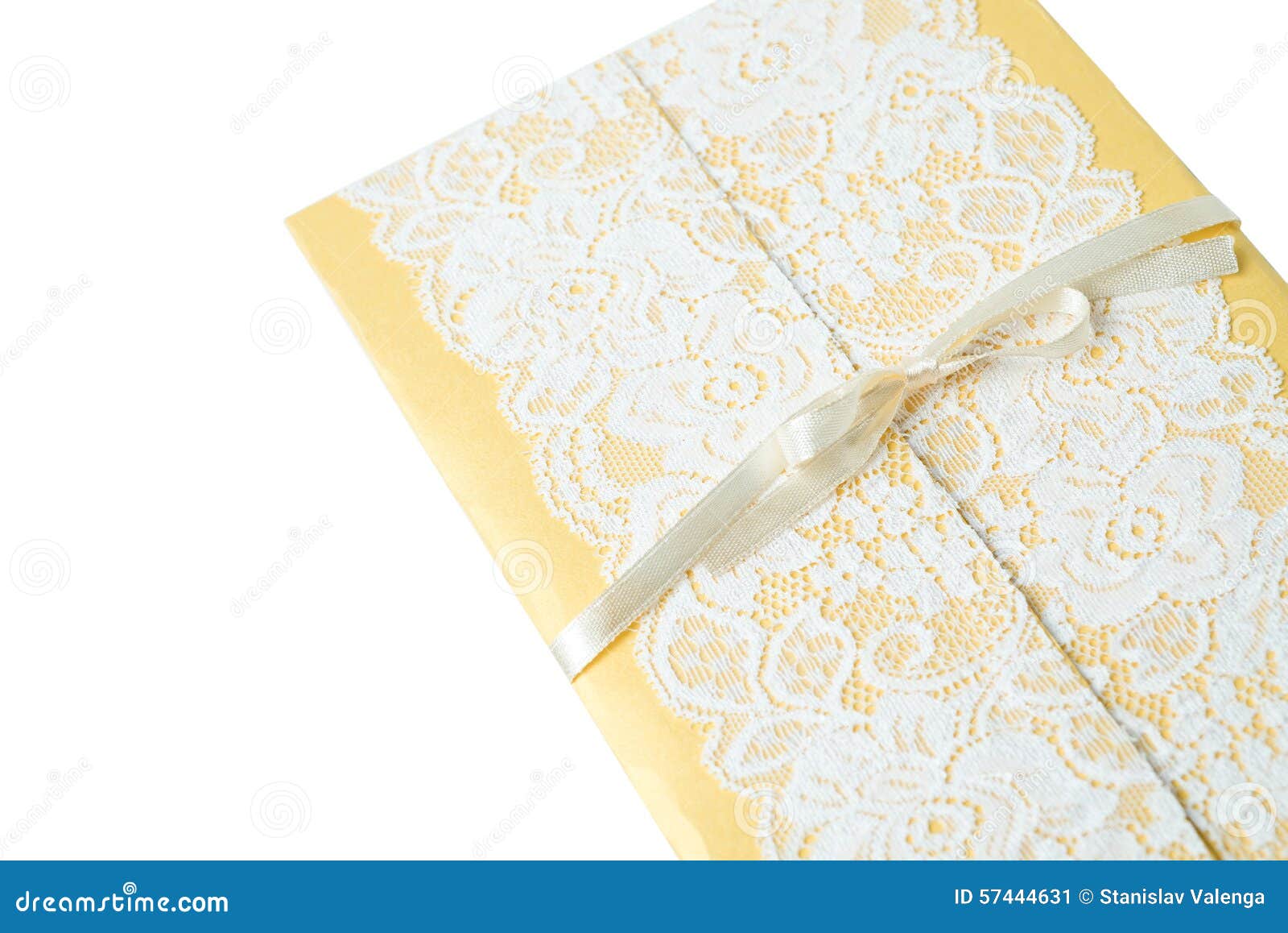 Handmade Wedding Card on a White Background Stock Image - Image of ...