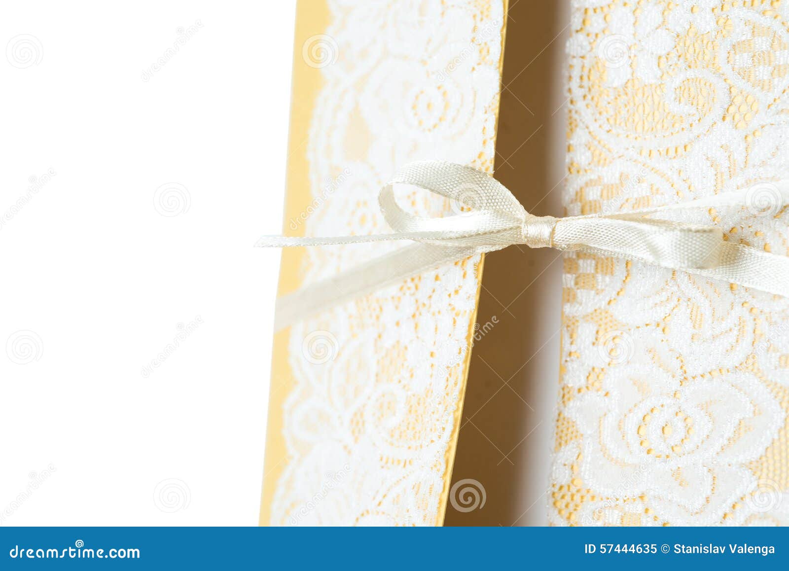 Handmade Wedding Card on a White Background Stock Image - Image of ...