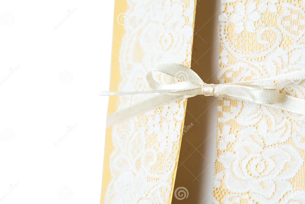 Handmade Wedding Card on a White Background Stock Image - Image of ...
