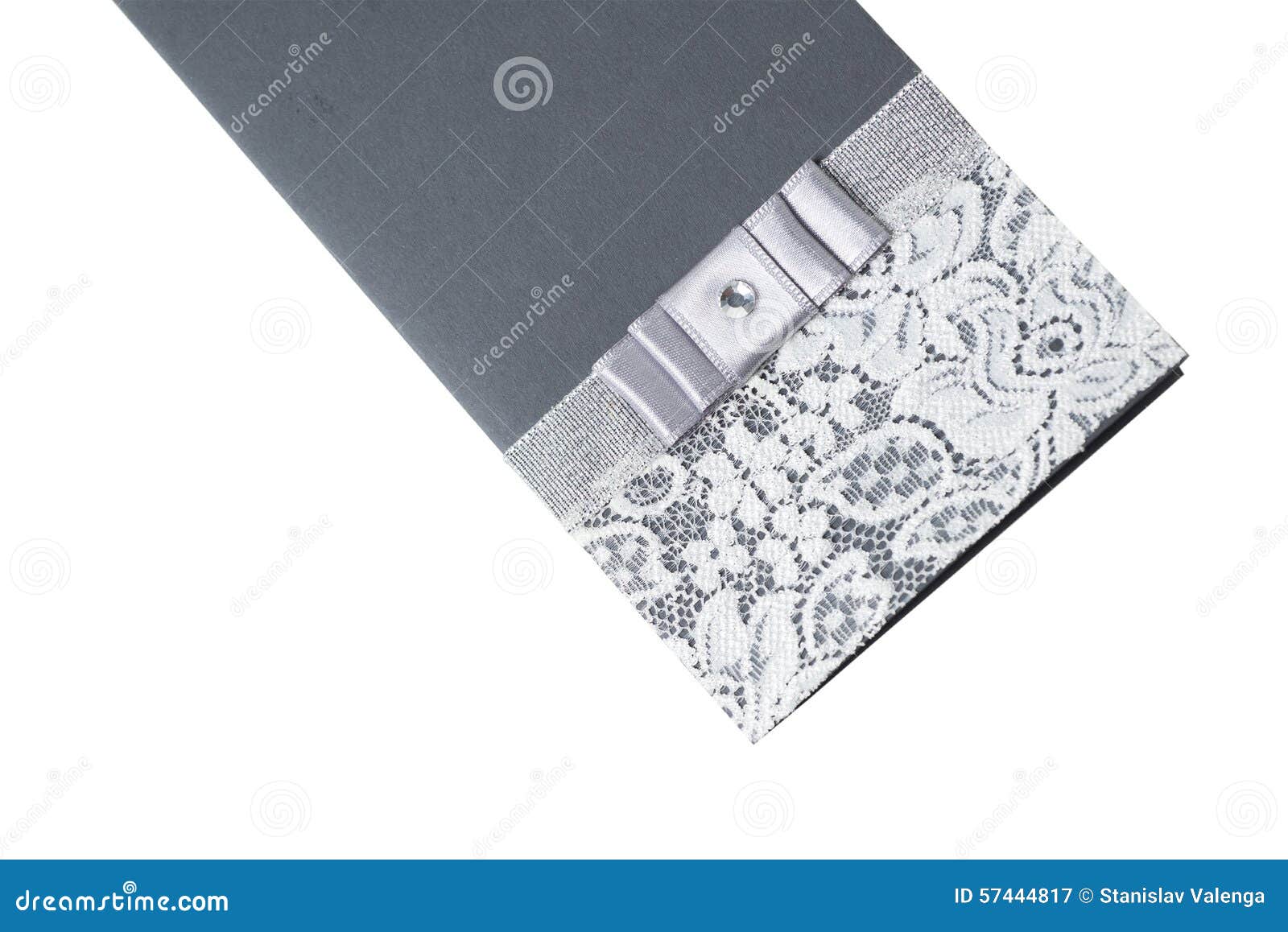 Handmade Wedding Card on a White Background Stock Image - Image of ...