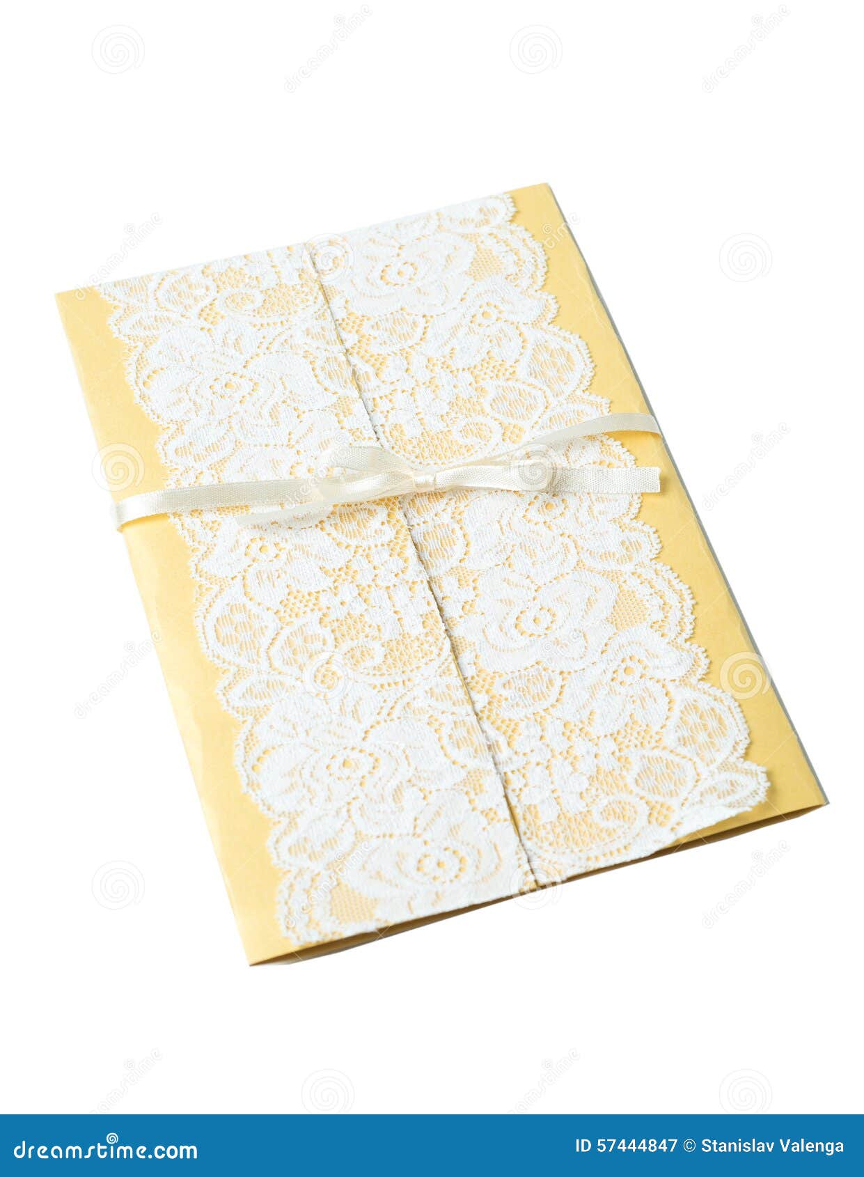Handmade Wedding Card on a White Background Stock Image - Image of love ...