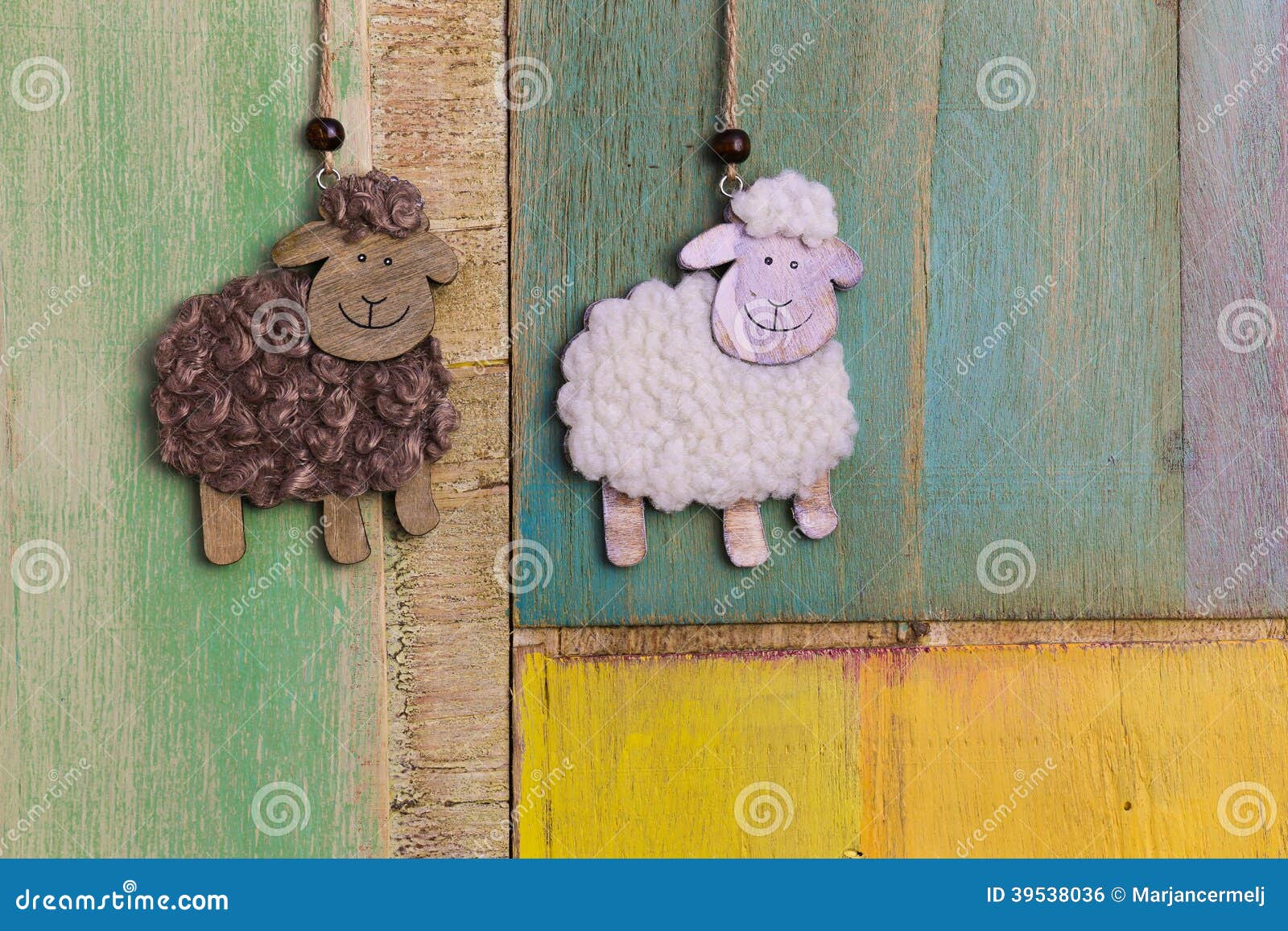 Handmade White and Black Sheep Hanging Decoration Stock Photo - Image ...