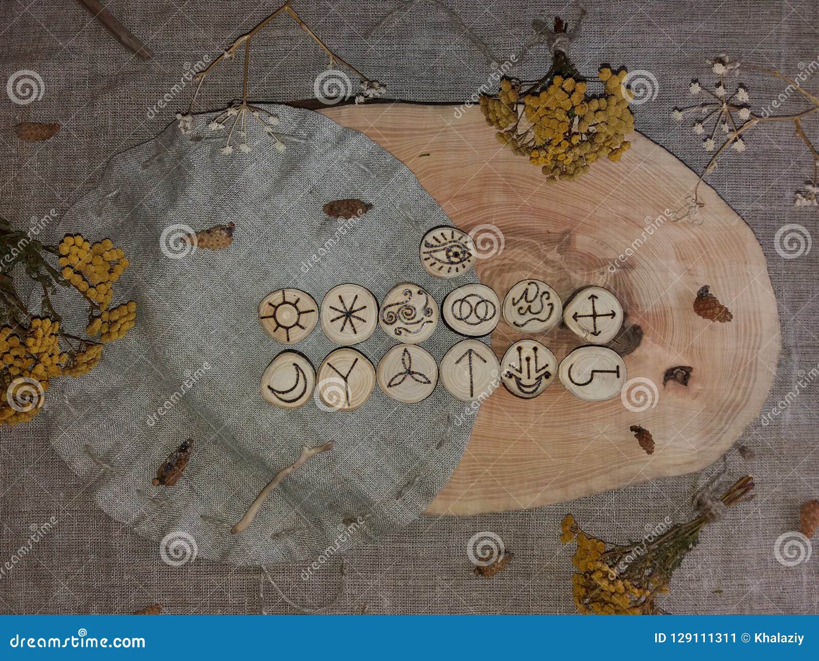 Handmade witch runes stock image. Image of heritage - 129111311
