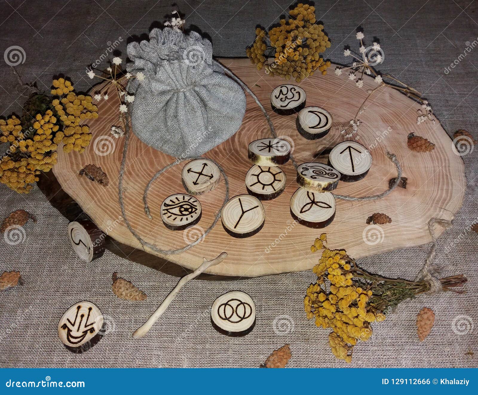 Handmade witch runes stock photo. Image of sign, linen - 129112666