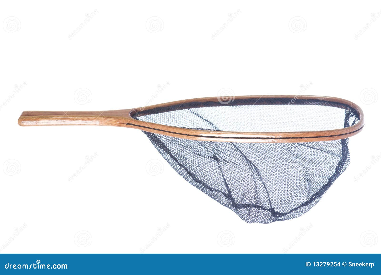 Handmade Wooden Flyfishing Net Isolated on White Stock Photo - Image of ...