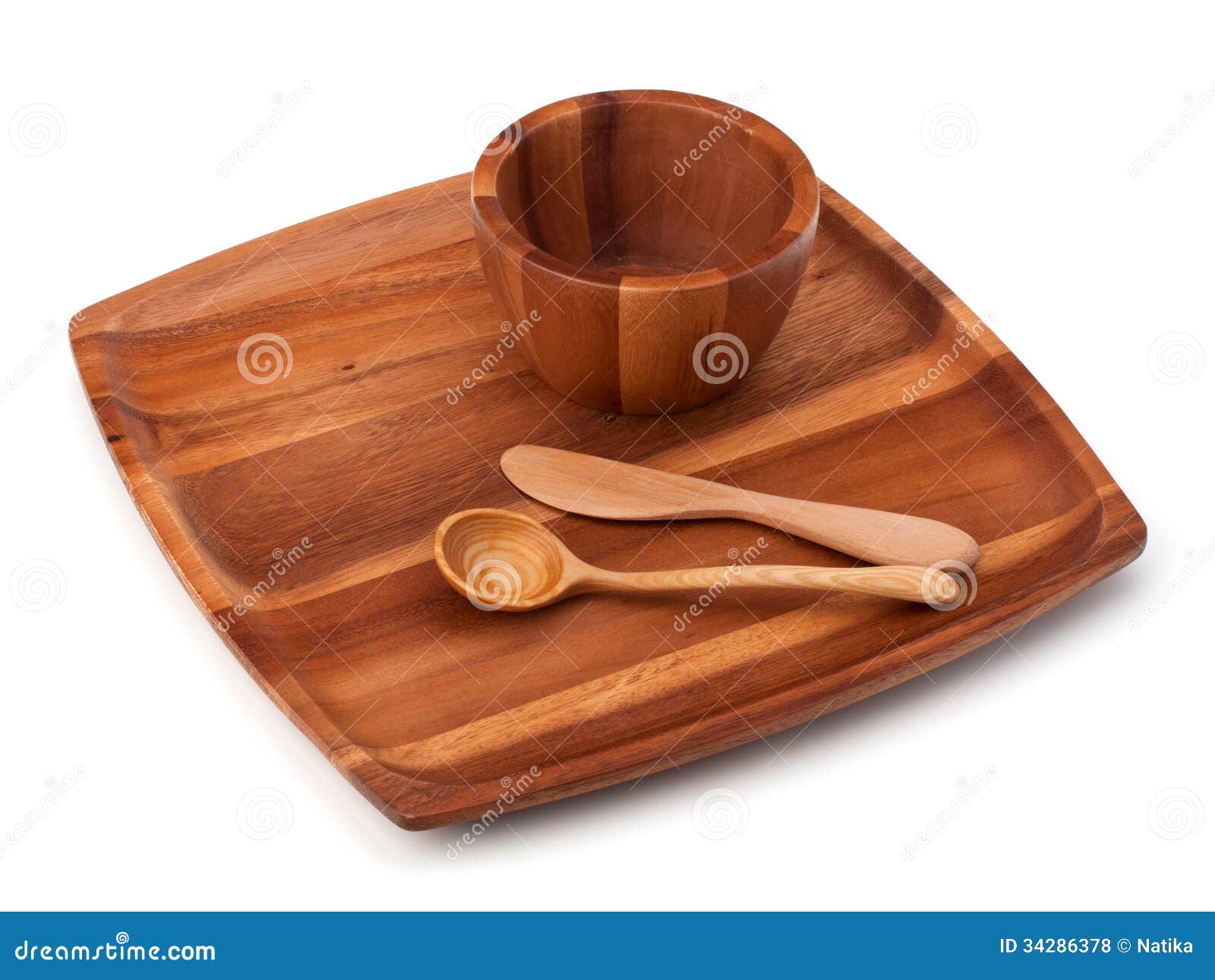 Handmade Wooden Kitchen Dishes Stock Photo - Image of teak, utensils ...