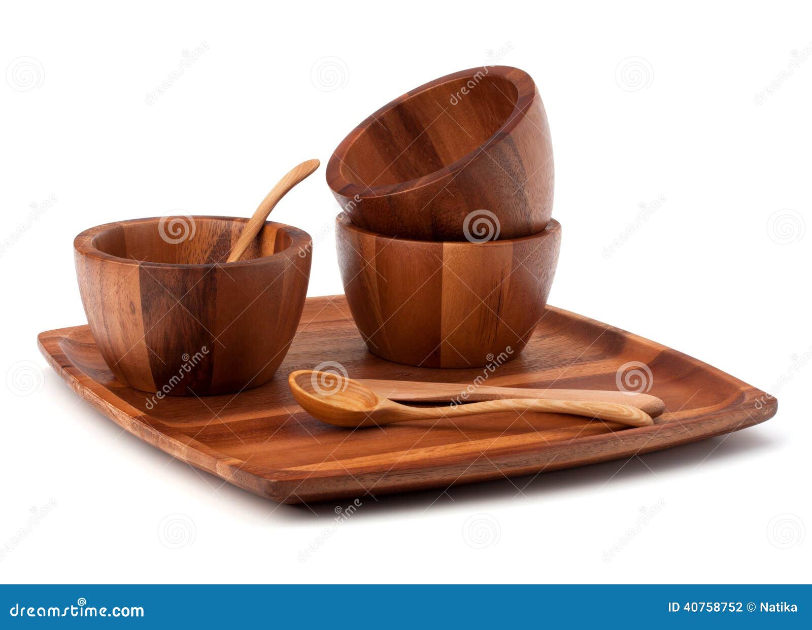 Handmade Wooden Kitchen Dishes Stock Photo - Image of empty, wood: 40758752