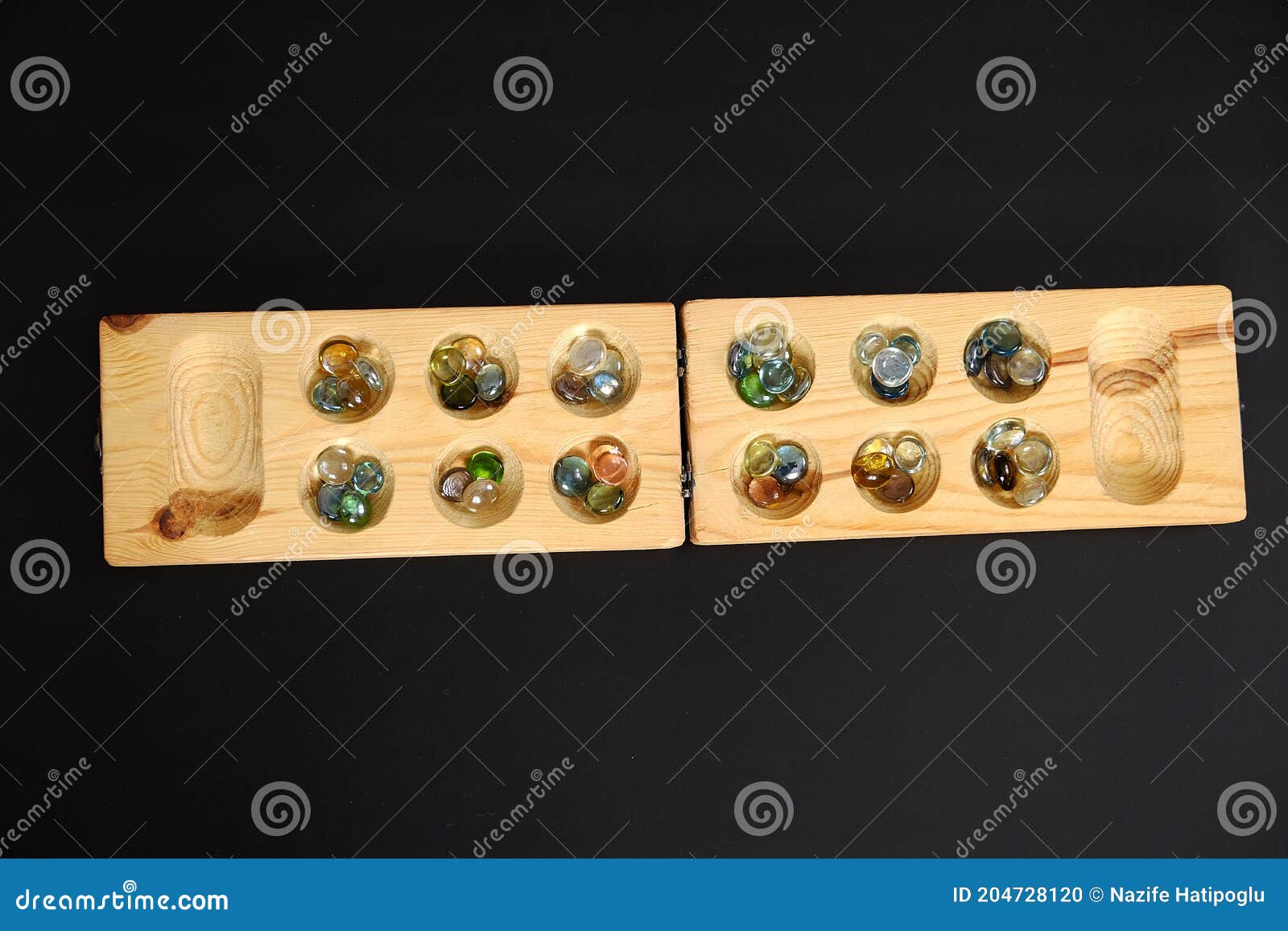 Handmade Wooden Mangala, Mangala Game and Leisure Time Stock Photo ...