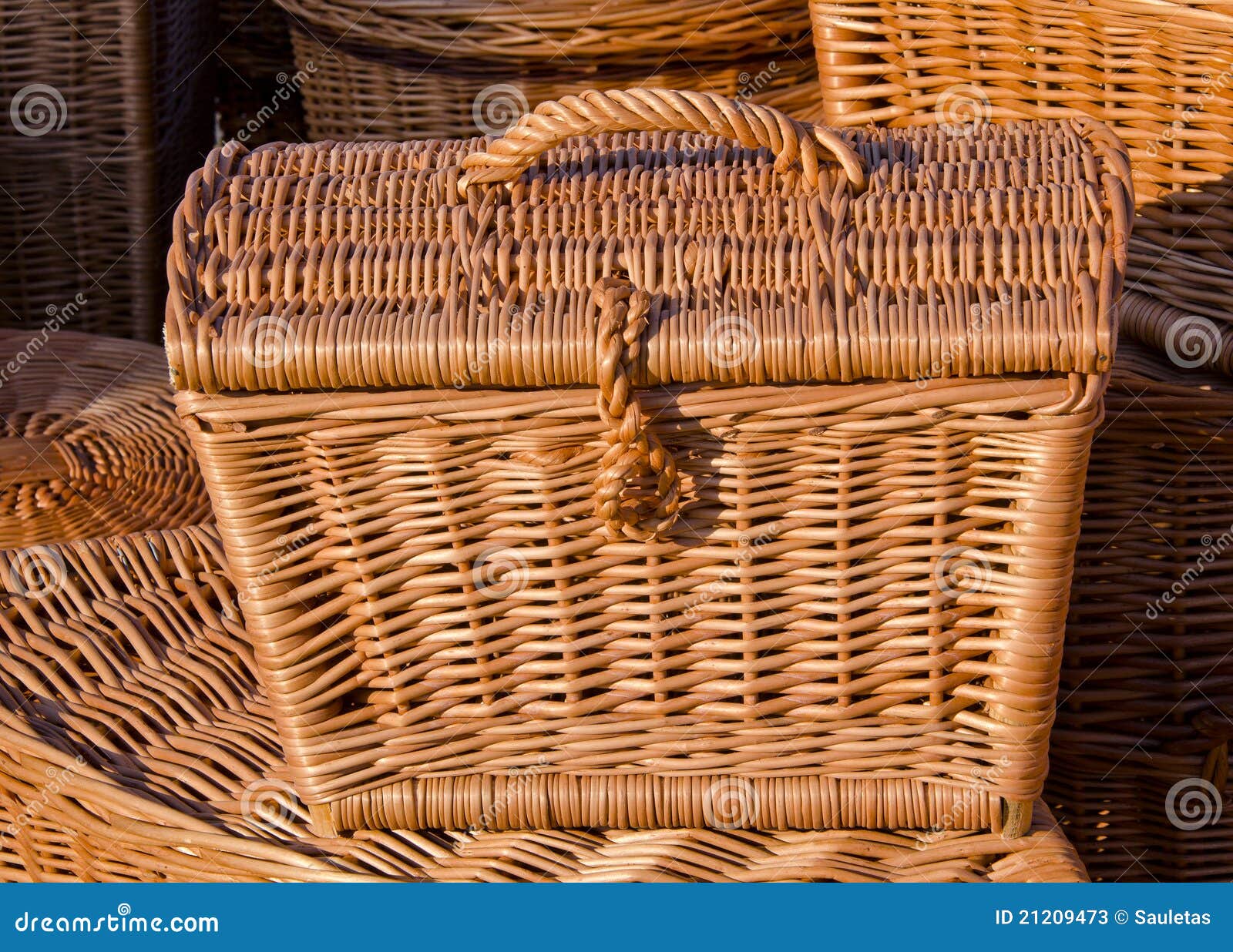 Handmade Wooden Wicker Basket. Stock Image - Image of fair, osier: 21209473