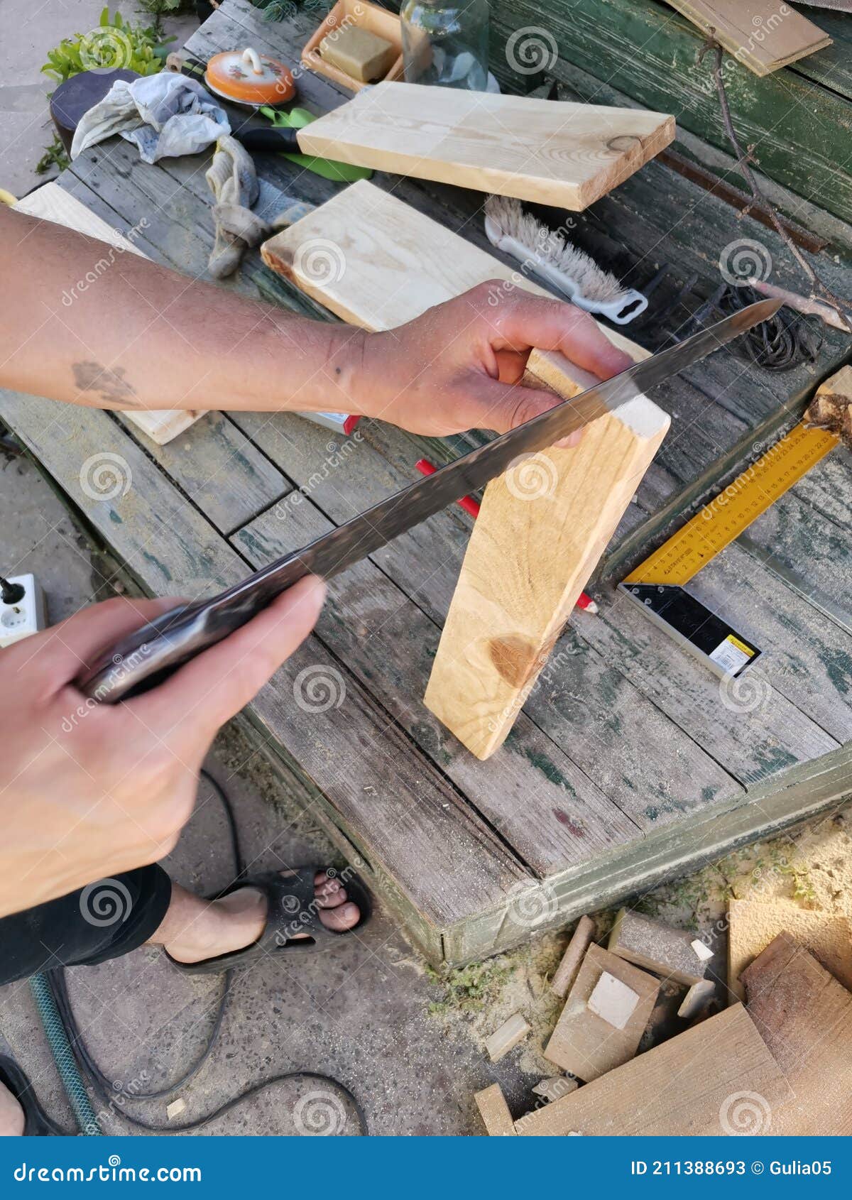 Handmade Work. Construction Work. Boards and Nails. Carpenter Stock ...