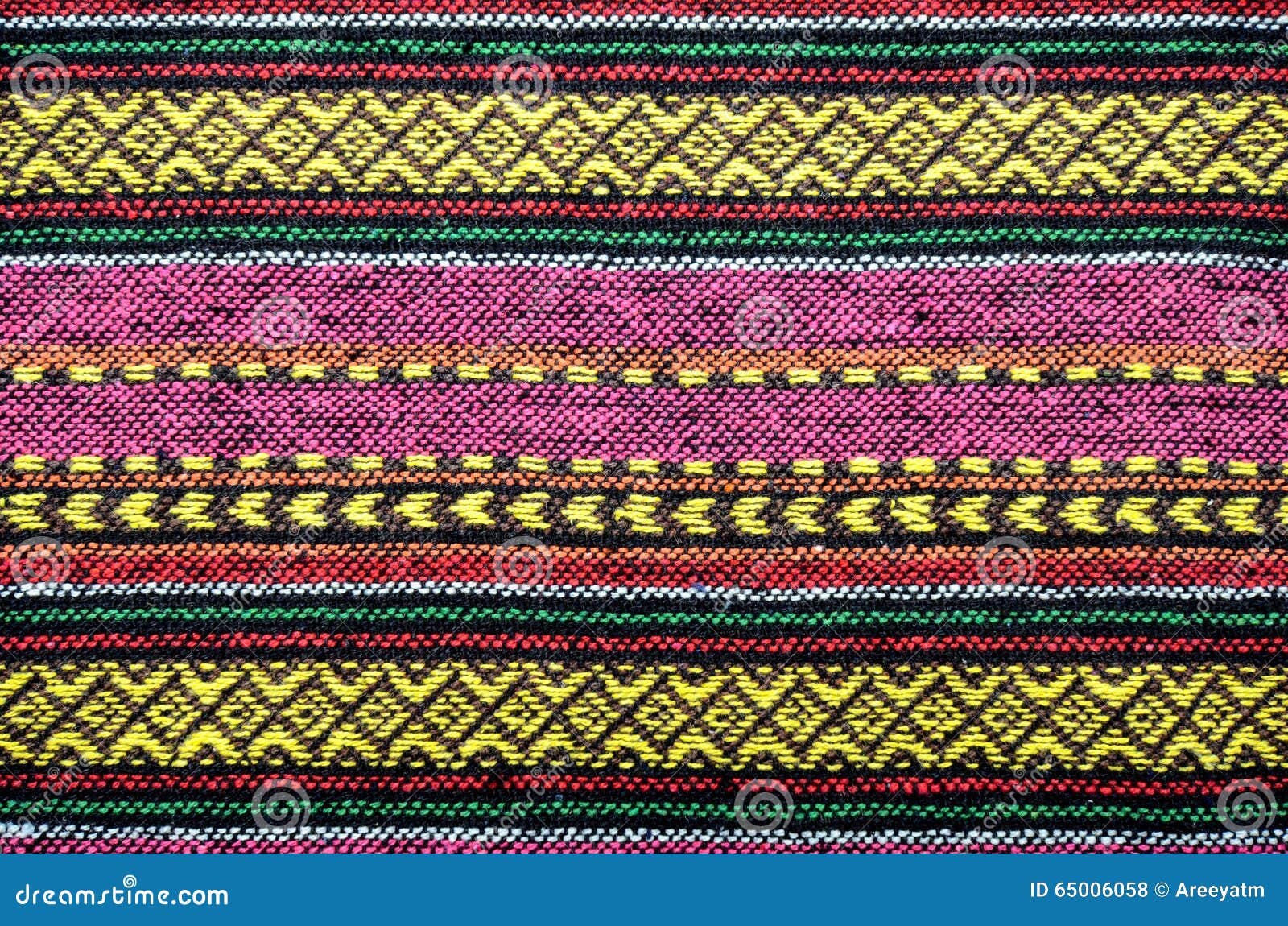 Handmade Woven Cotton Fabrics. Stock Photo - Image of colorful, hand ...