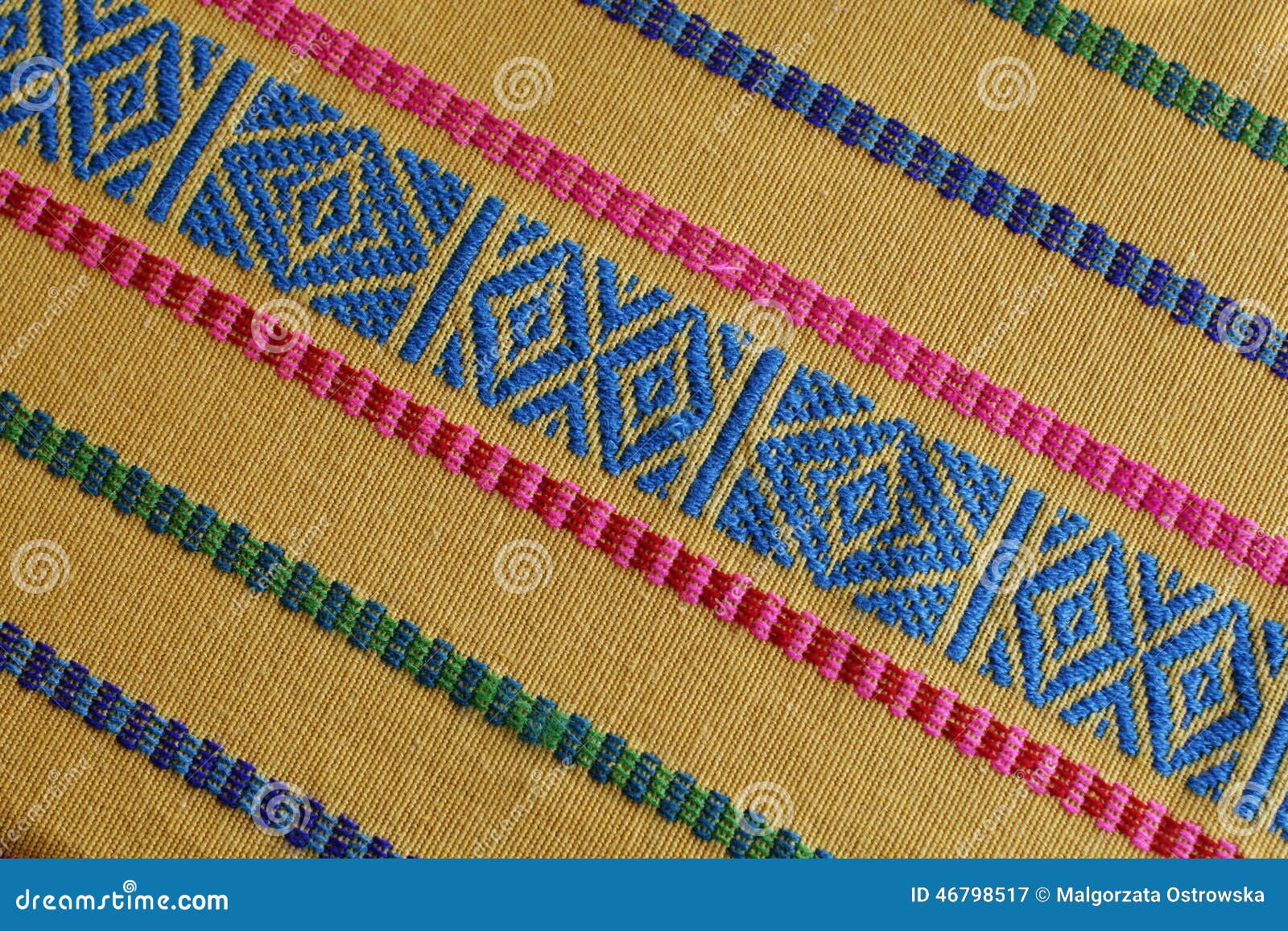 Handmade Woven Guatemalan Fabric Stock Image - Image of blue, atitlan ...