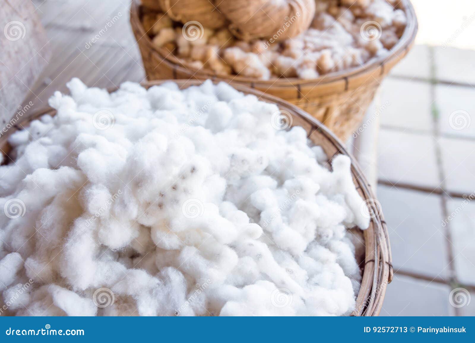 Handmade Yarn from the Cotton Flower Stock Image - Image of craft ...