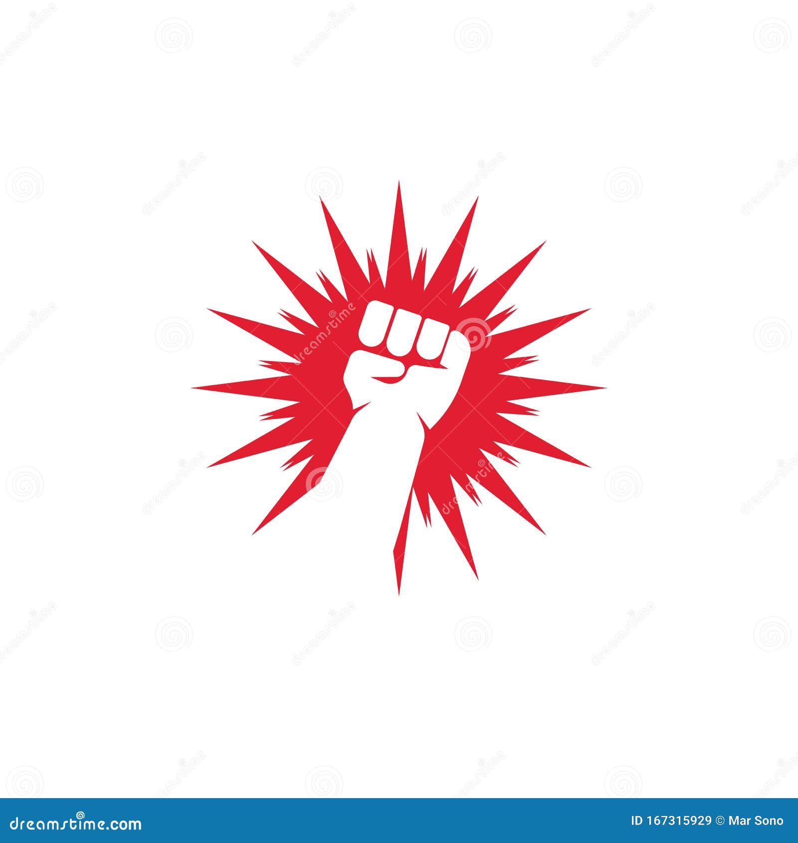 Handmatig sterk vectorlogo vector illustratie. Illustration of woede ...