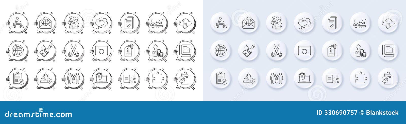 Set Of Difficult Stress, Timer And Sleep Line Icons For Web App ...