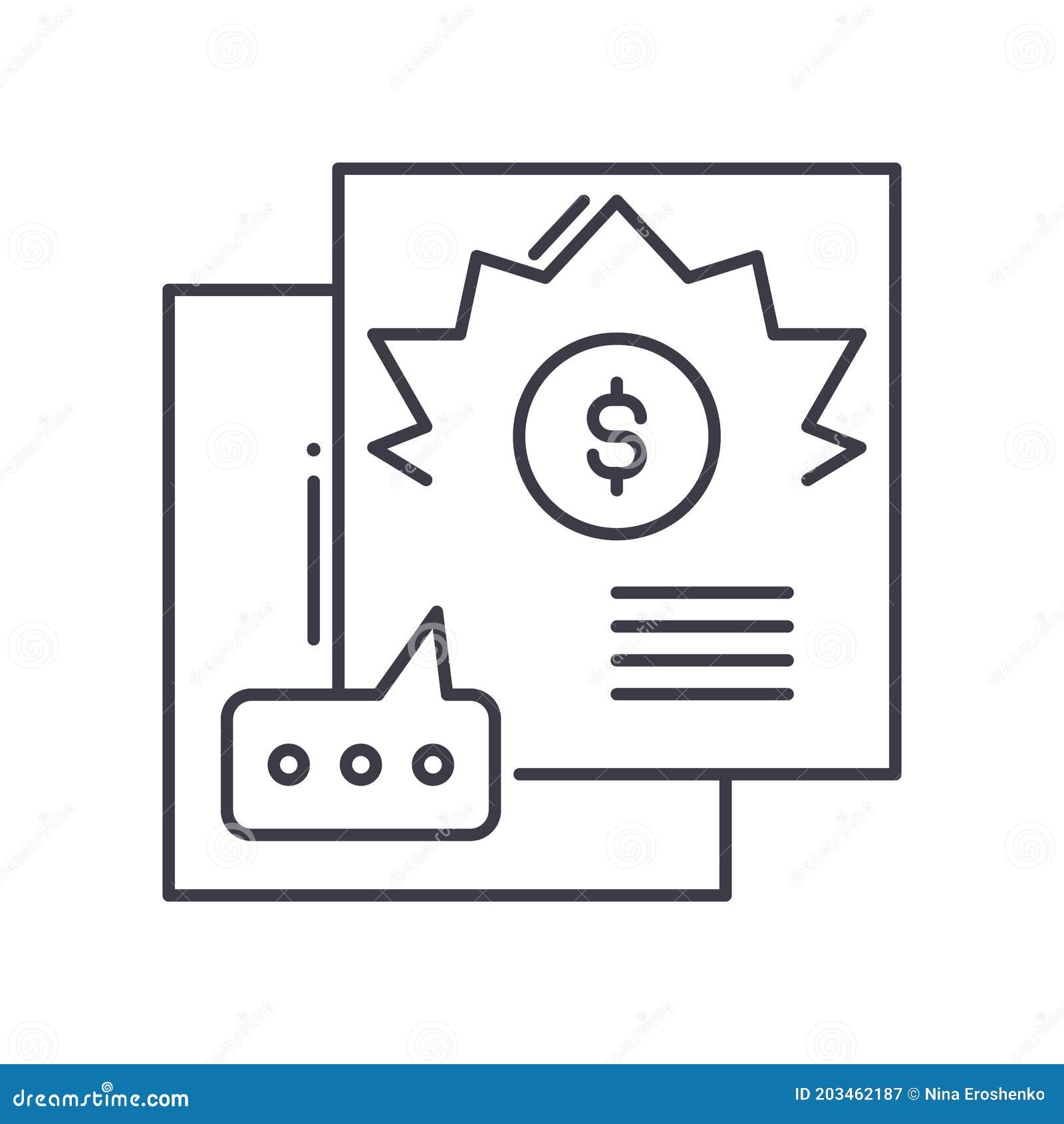 Handout Icon, Black Vector Sign With Editable Strokes, Concept ...