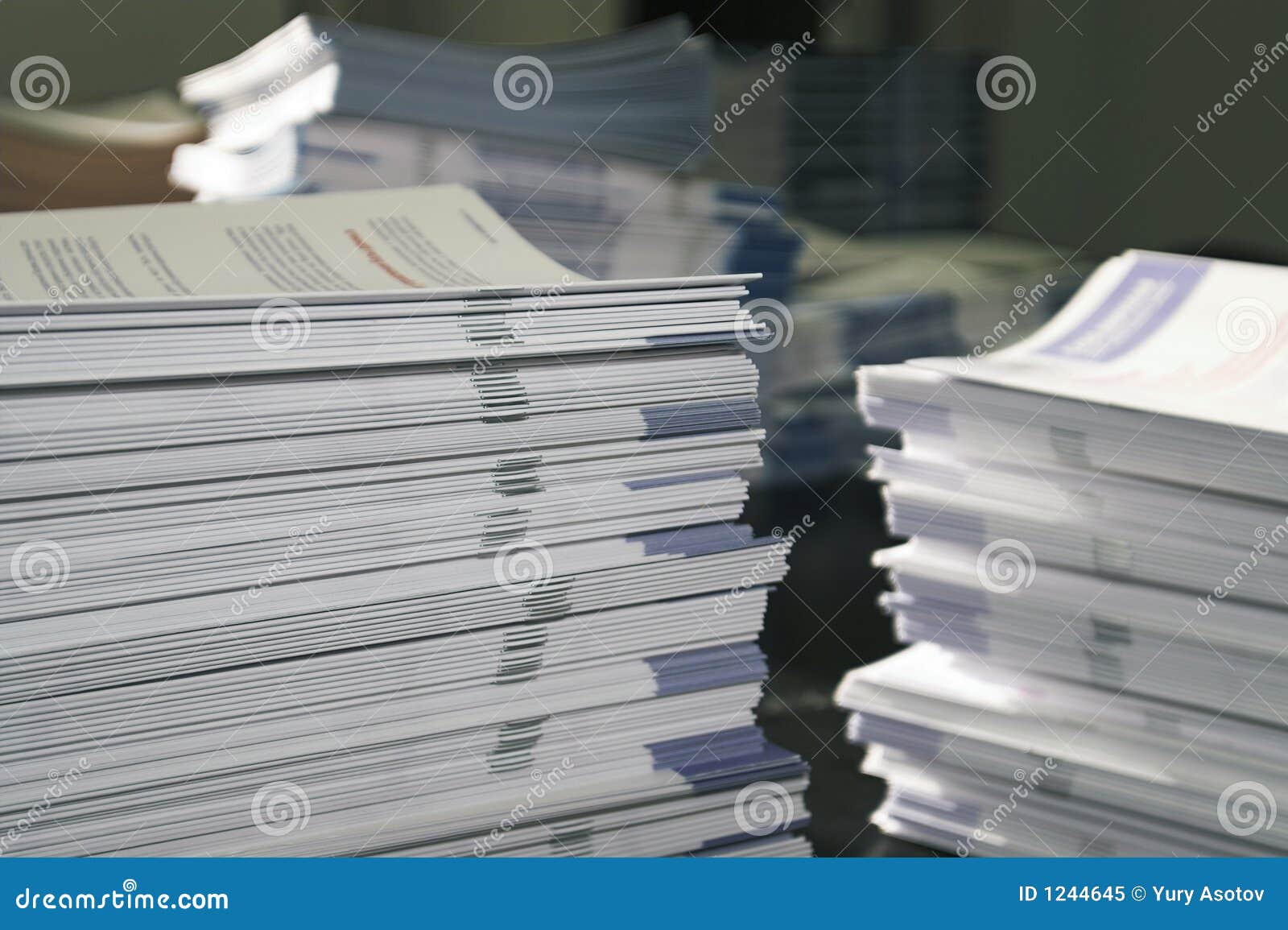 Handout Paper Piles stock image. Image of news, library - 1244645