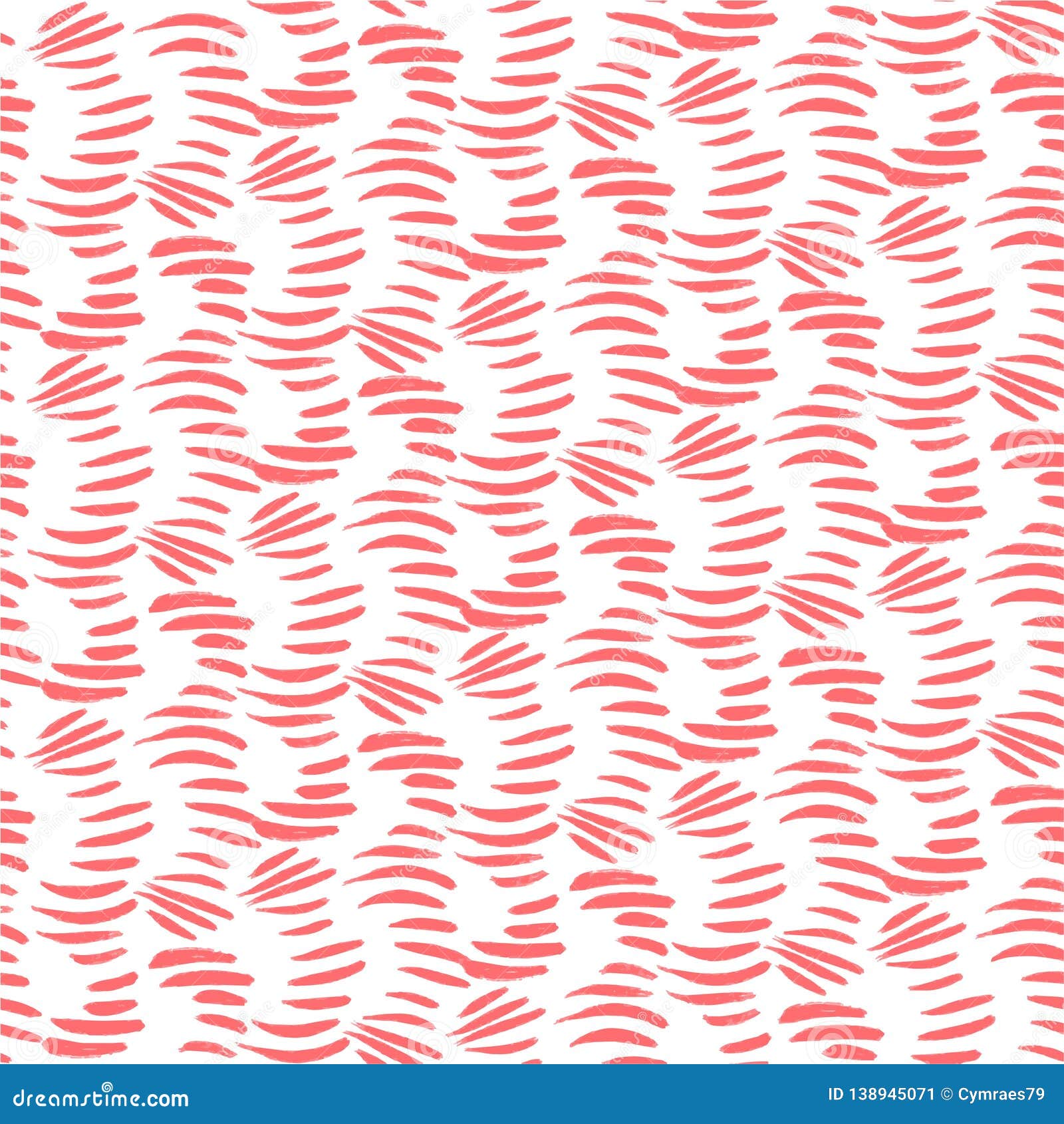 Handpainted Coral Wavy Repeat Pattern Stock Illustration - Illustration ...