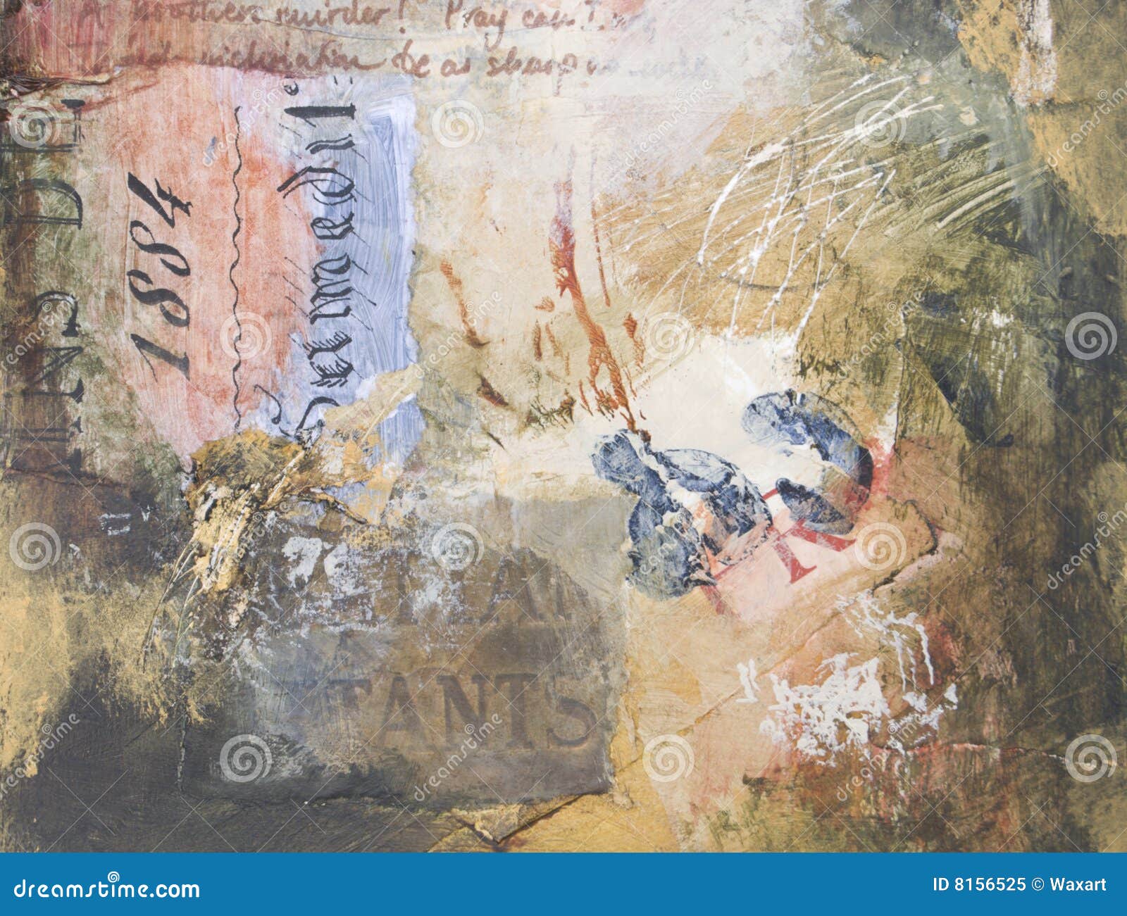 Handpainted Mixed Media Background Stock Image - Image of abstract ...