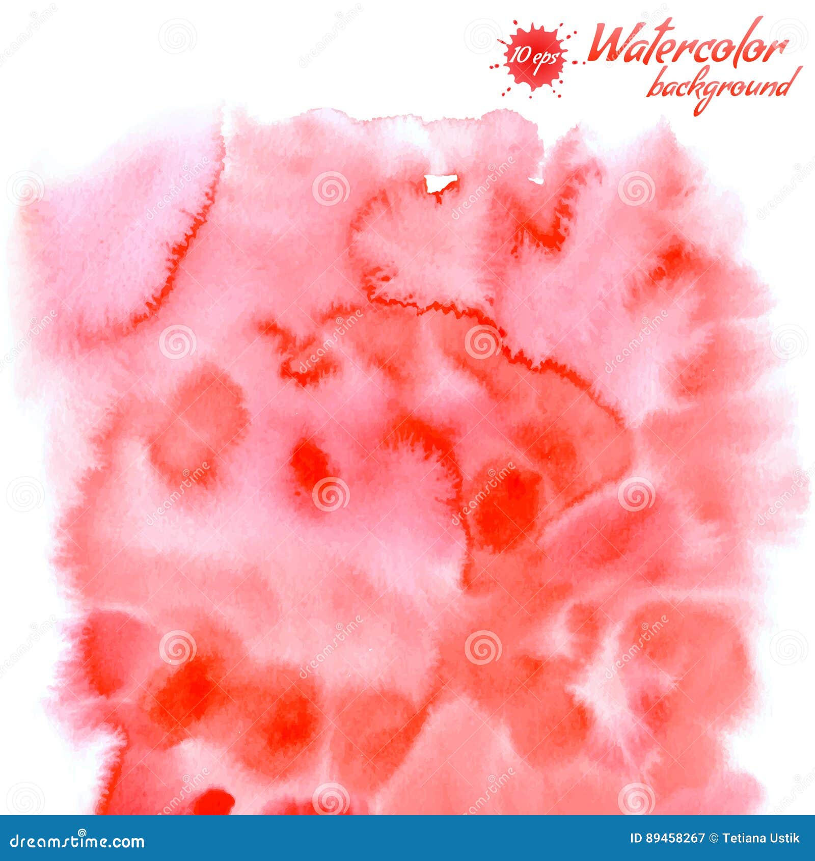 Handpainted Red Watercolor Background Stock Vector - Illustration of ...