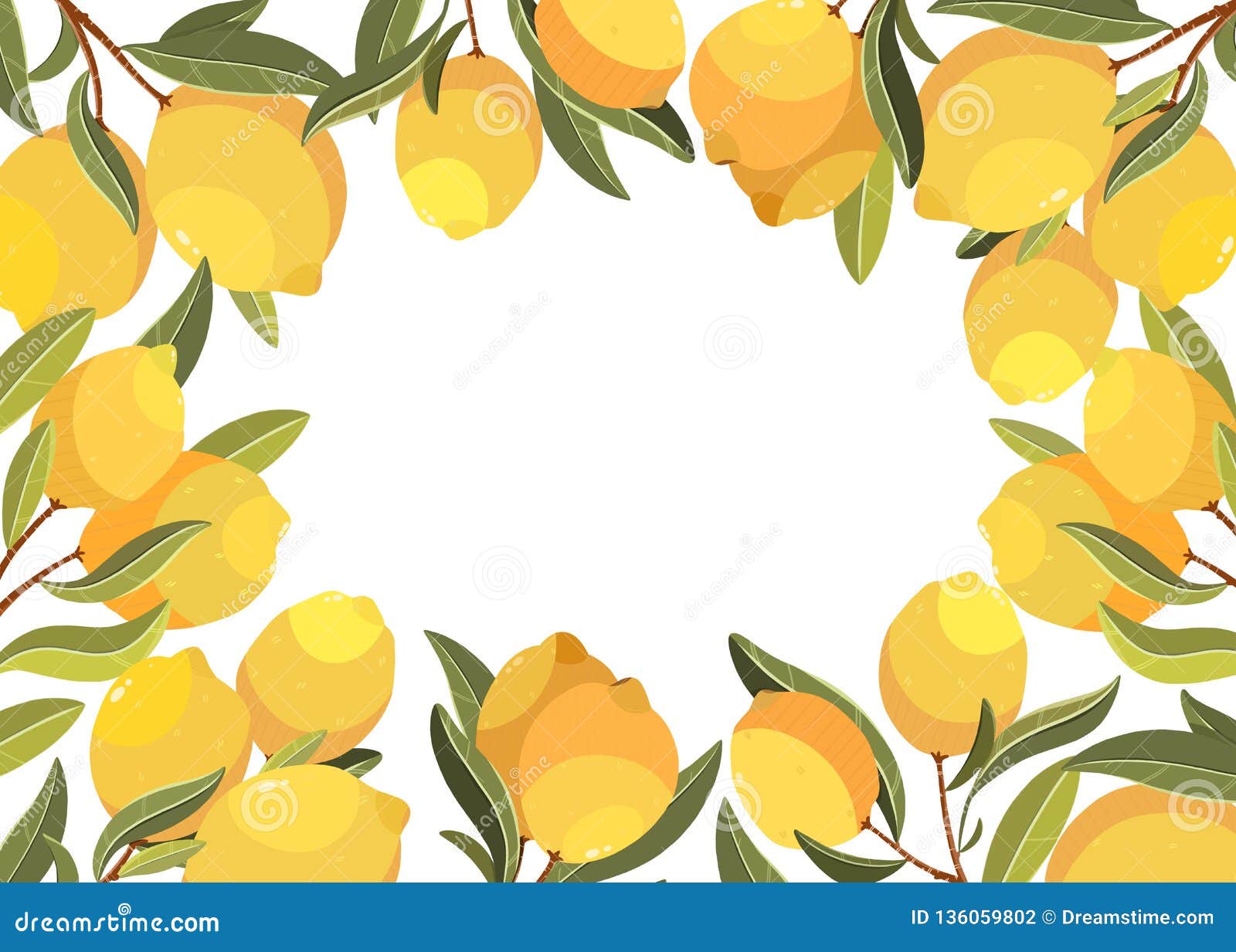 Lemon frame. stock illustration. Illustration of texture - 136059802