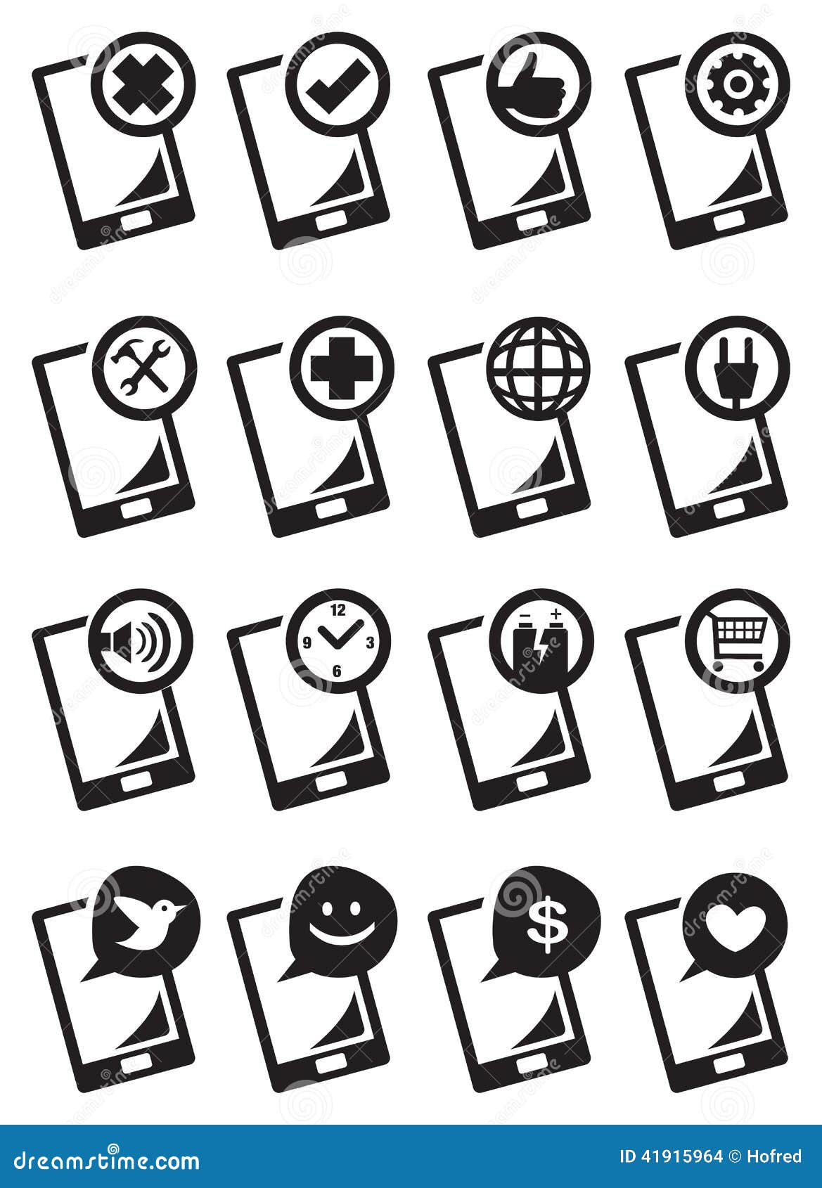 Handphone Function Icon Set Vector Illustration Stock Vector ...