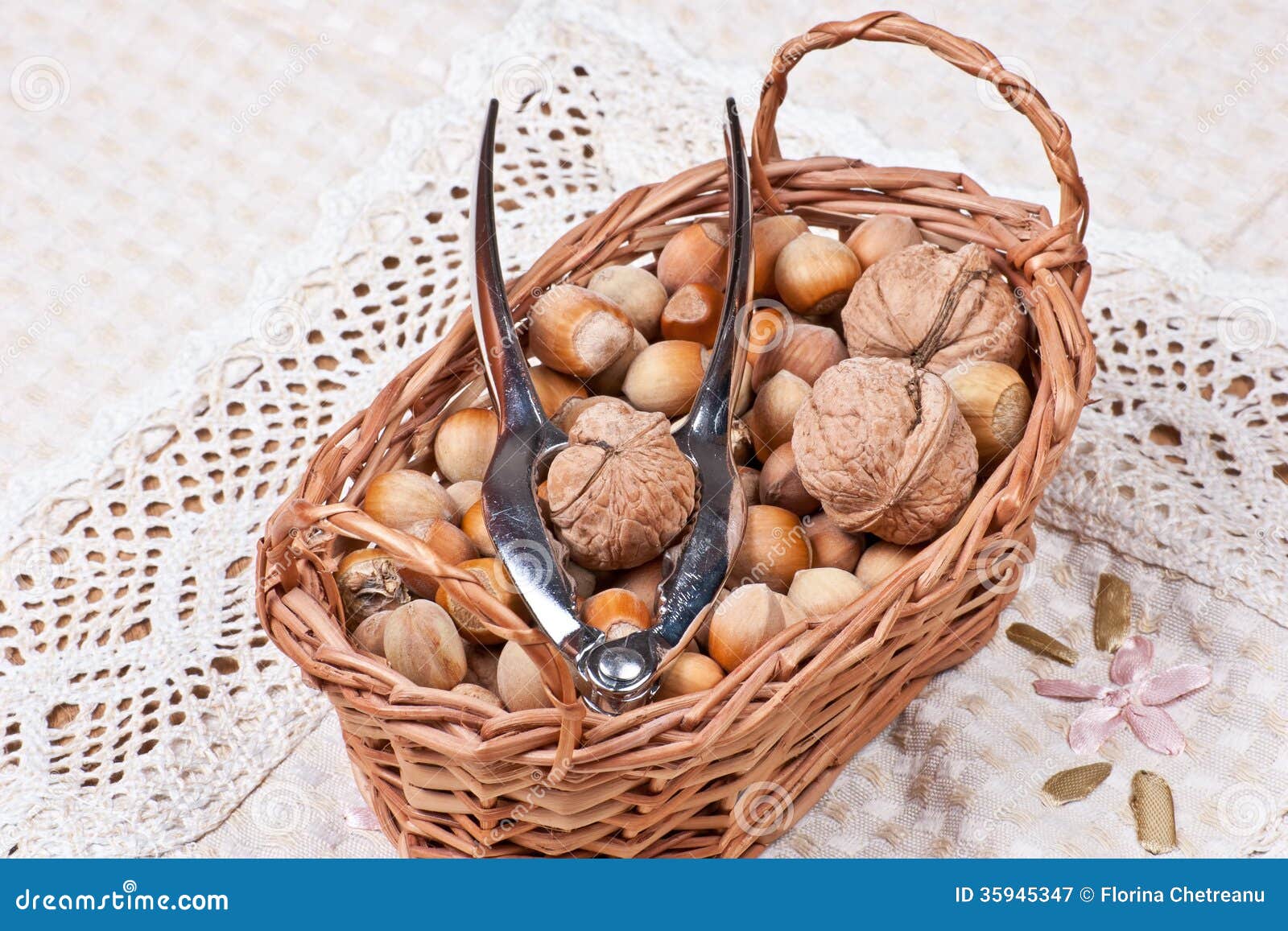 Handpiece for Cracking Nuts in Basket Stock Image - Image of snack ...