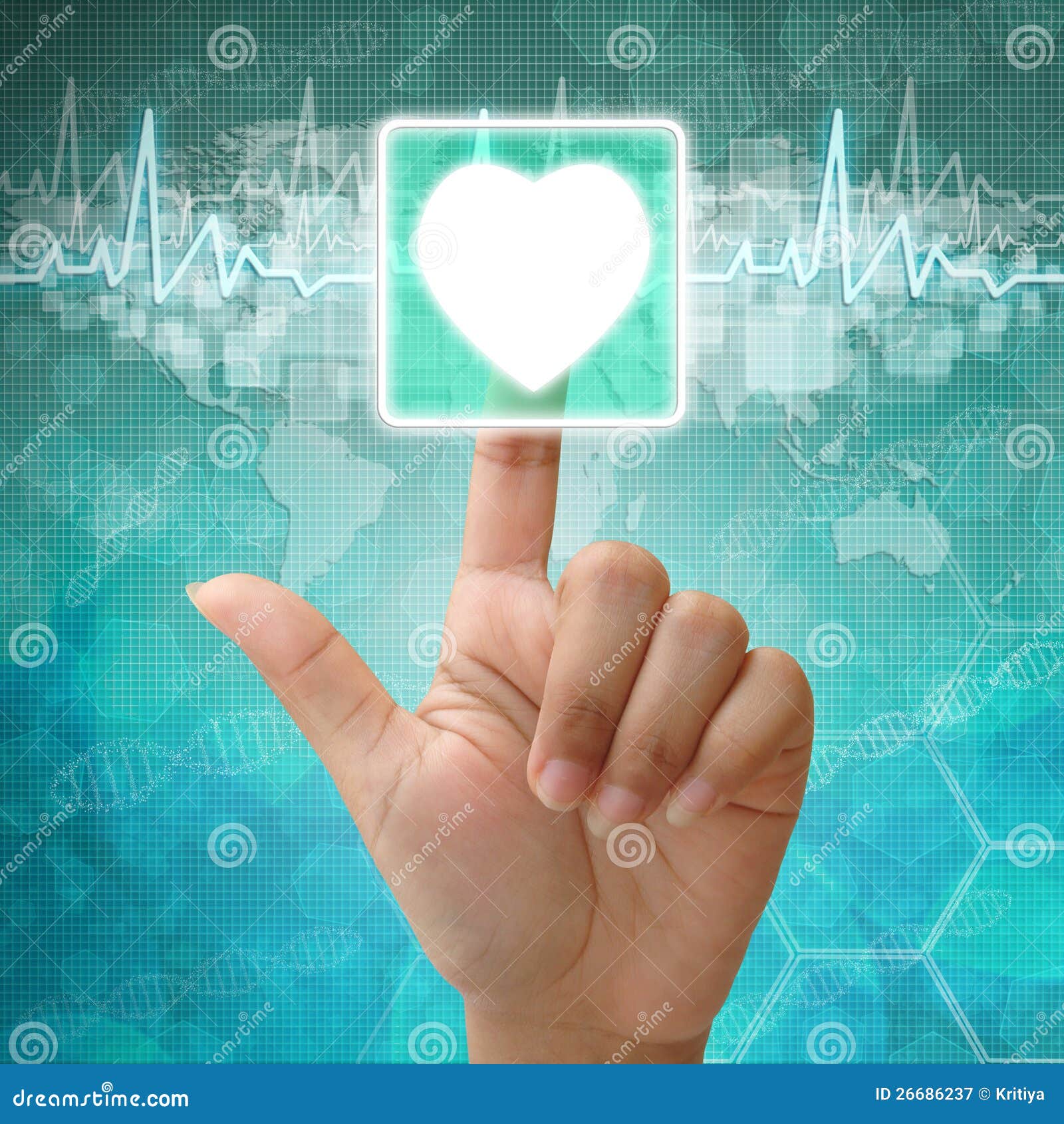 Handpresse Auf Inner-Symbol Stockbild - Bild von digital, notfall: 26686237