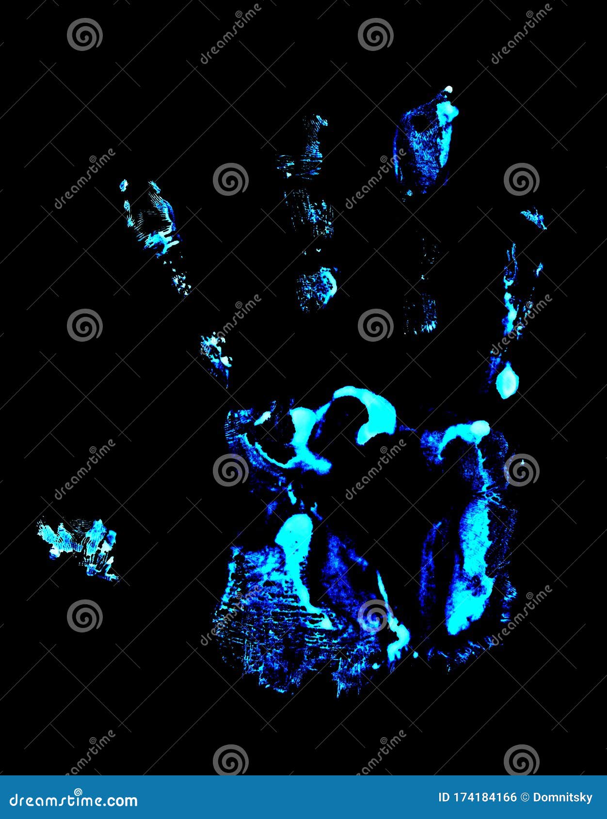 Handprint on Black Background. Stock Photo - Image of design ...