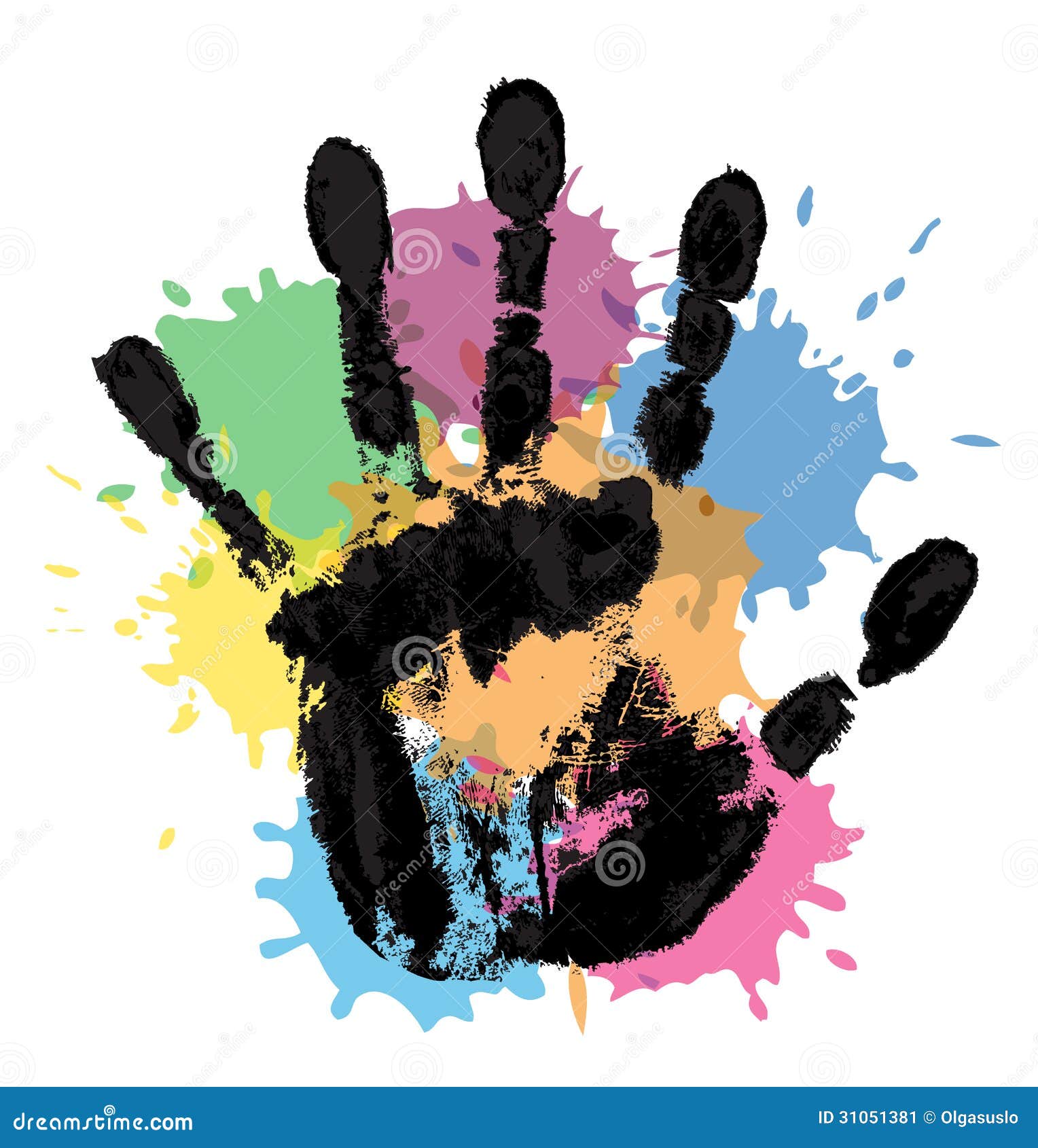 Handprint And Blots Stock Image | CartoonDealer.com #31051381