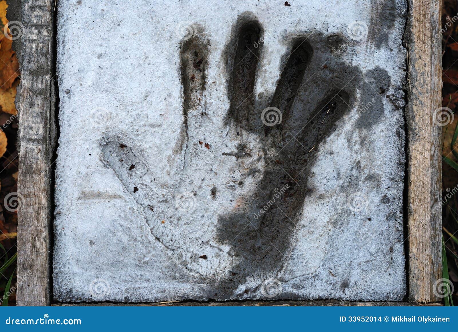 Handprint in cement stock photo. Image of cement, stability - 33952014