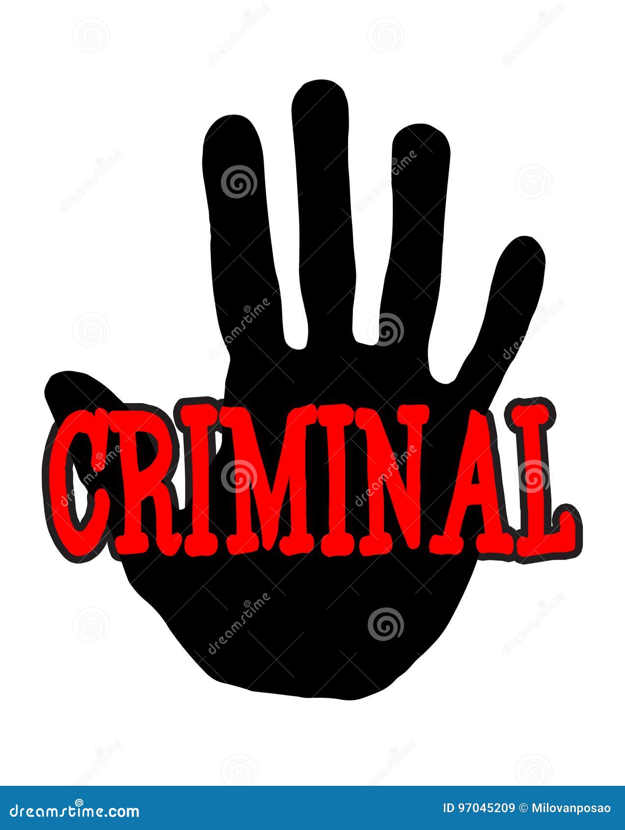 Handprint criminal stock illustration. Illustration of assassin - 97045209