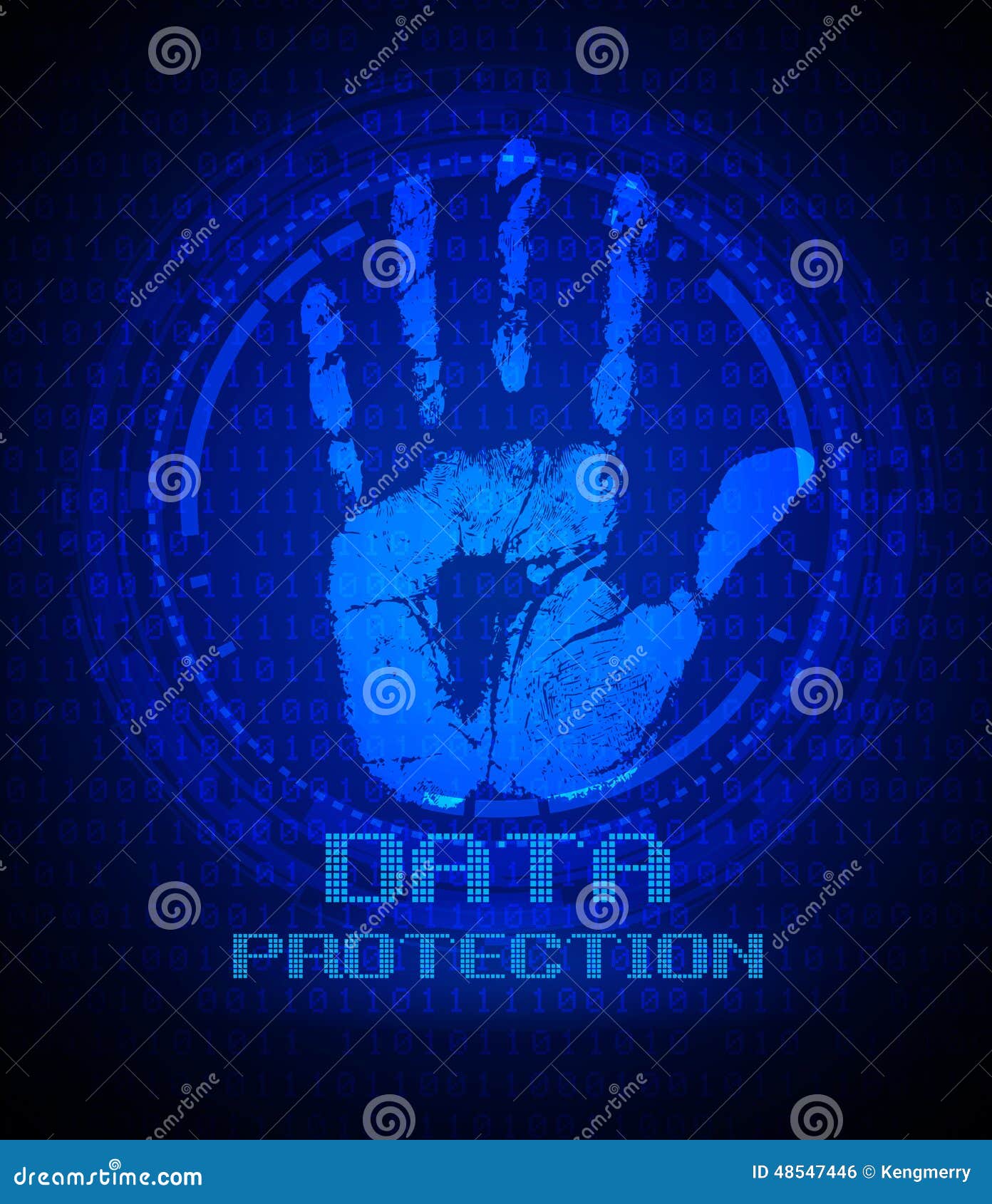 Digital Handprint On Datastream Circuit Board Royalty-Free Illustration ...
