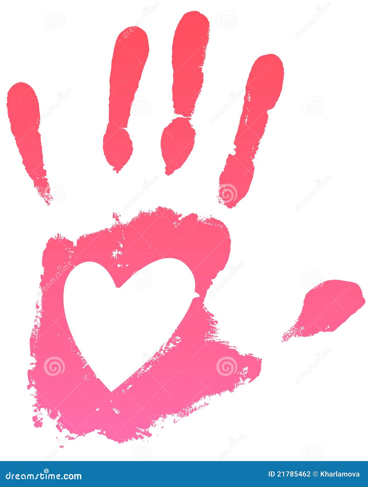 Handprint heart stock vector. Illustration of heart, love - 21785462
