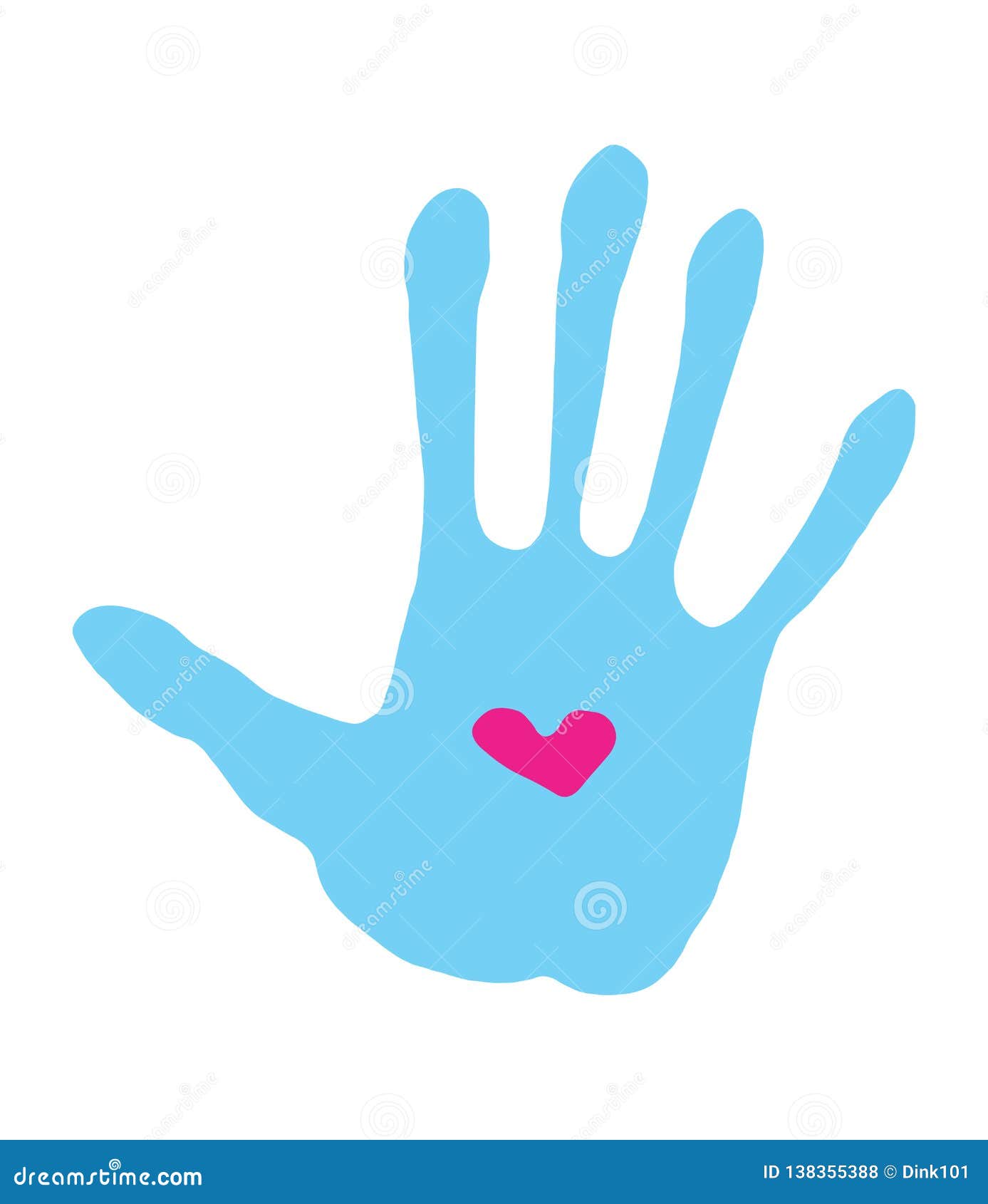 Handprint With Heart Svg